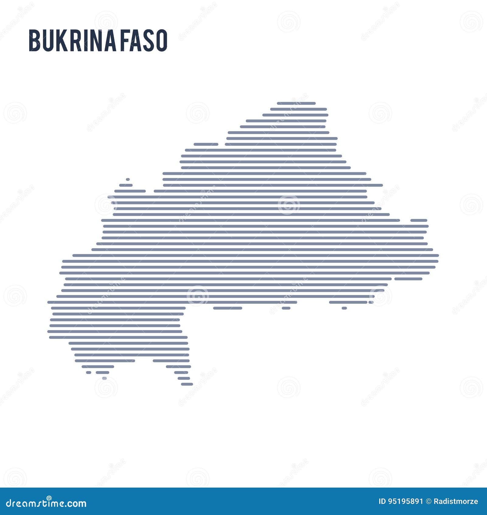 Vector Abstract Hatched Map Of Eritrea With Lines Isolated On A White Background Stock