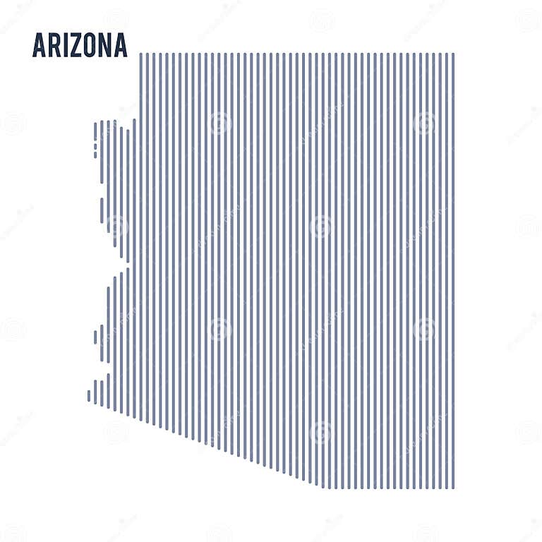 Vector Abstract Hatched Map of State of Arizona with Vertical Lines ...