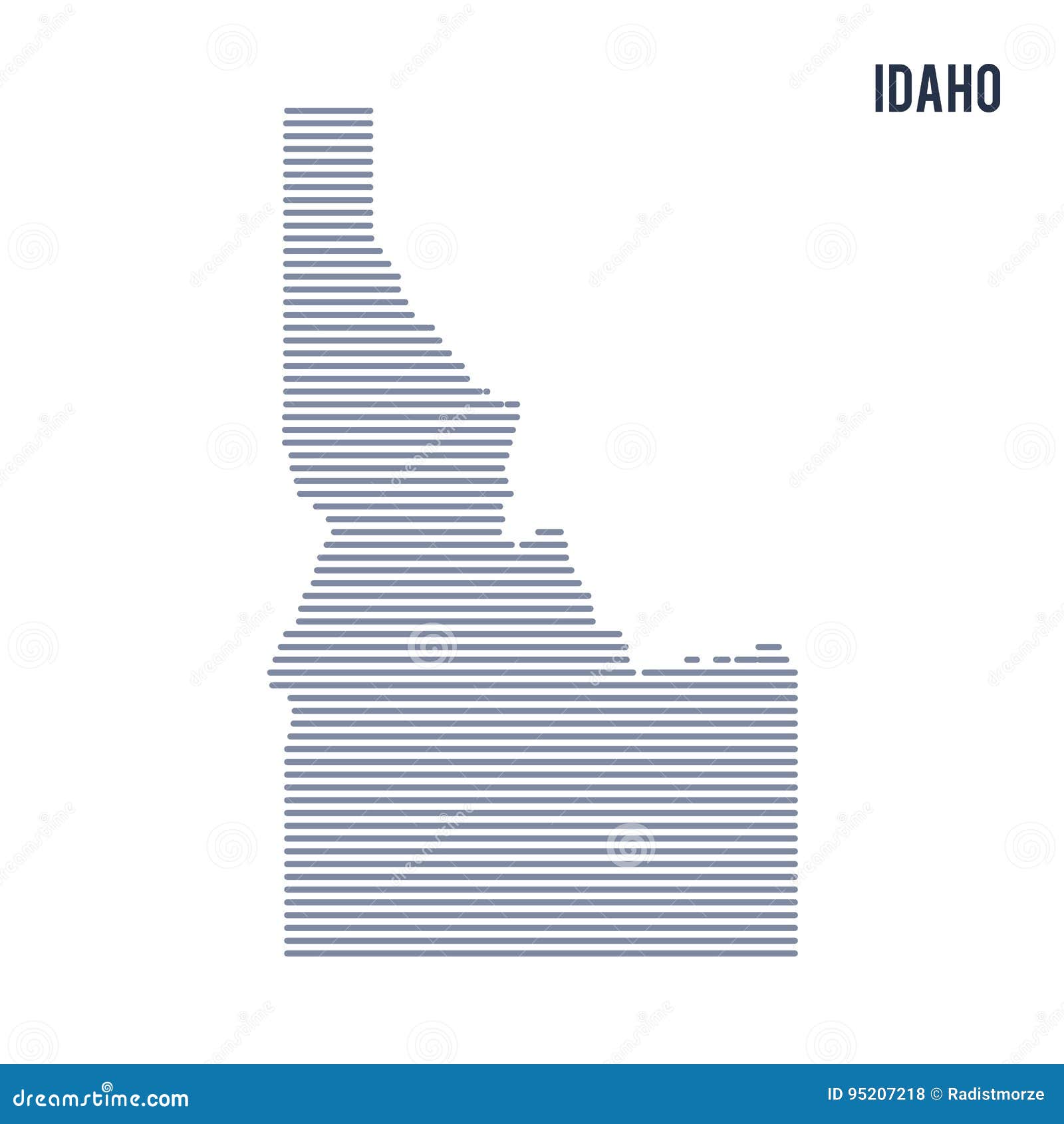Idaho Red Abstract 3D State Map United States America Stock Image ...