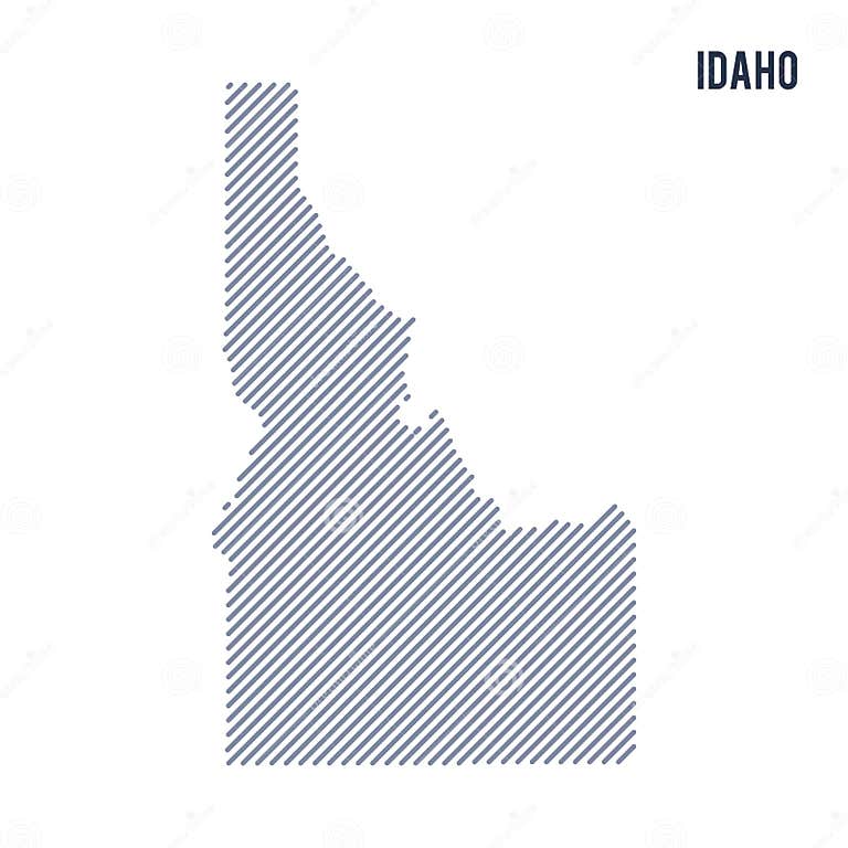 Vector Abstract Hatched Map of State of Idaho with Oblique Lines ...