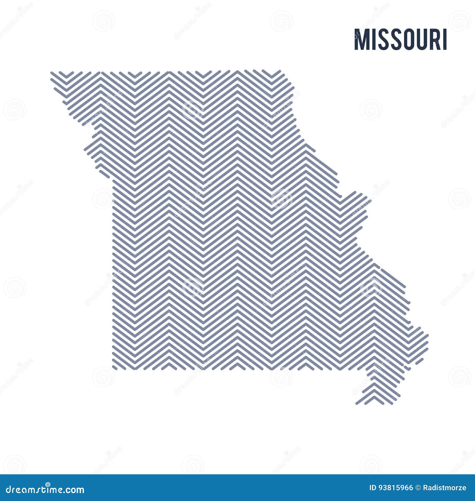 Vector Abstract Hatched Map of State of Missouri Isolated on a White ...