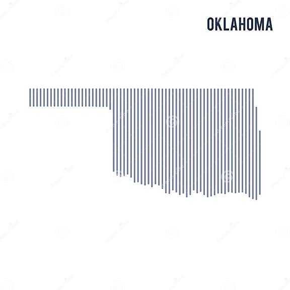 Vector Abstract Hatched Map of State of Oklahoma with Vertical Lines ...