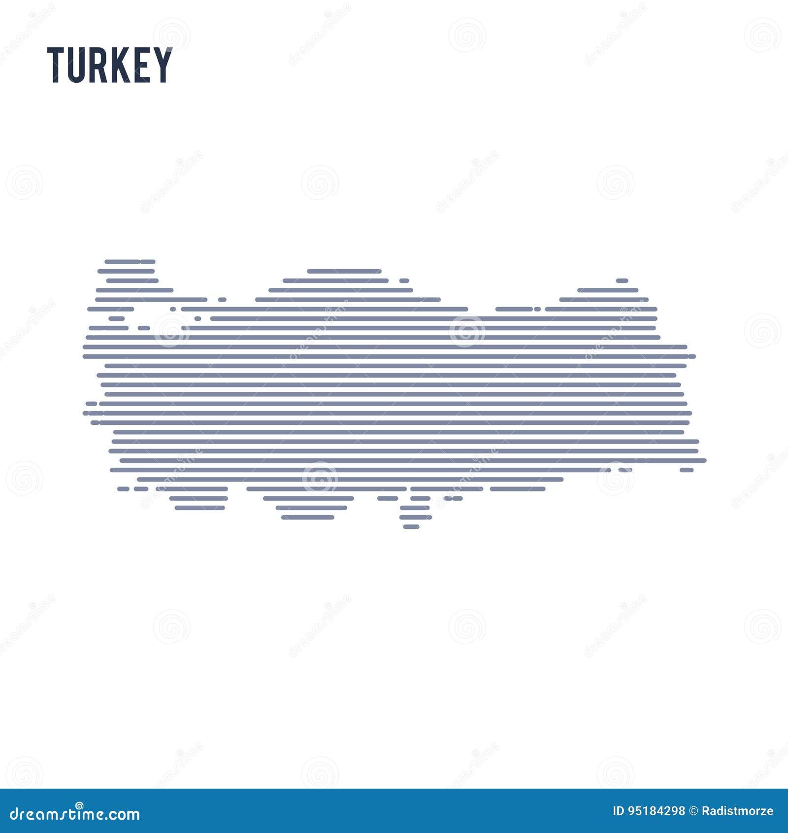 Vector Abstract Hatched Map of Turkey with Lines Isolated on a White ...