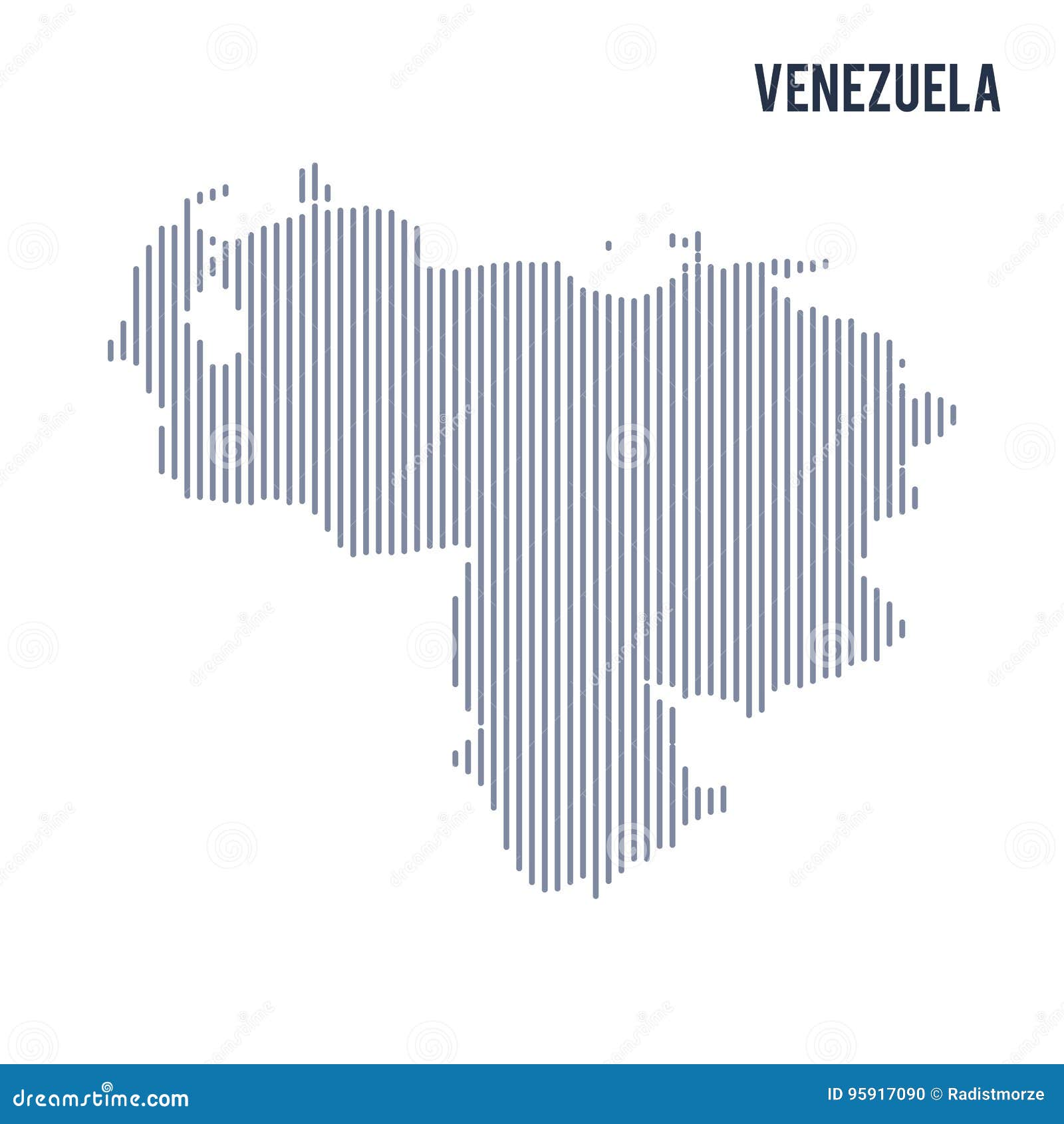 Vector Abstract Hatched Map of Venezuela with Vertical Lines Isolated ...