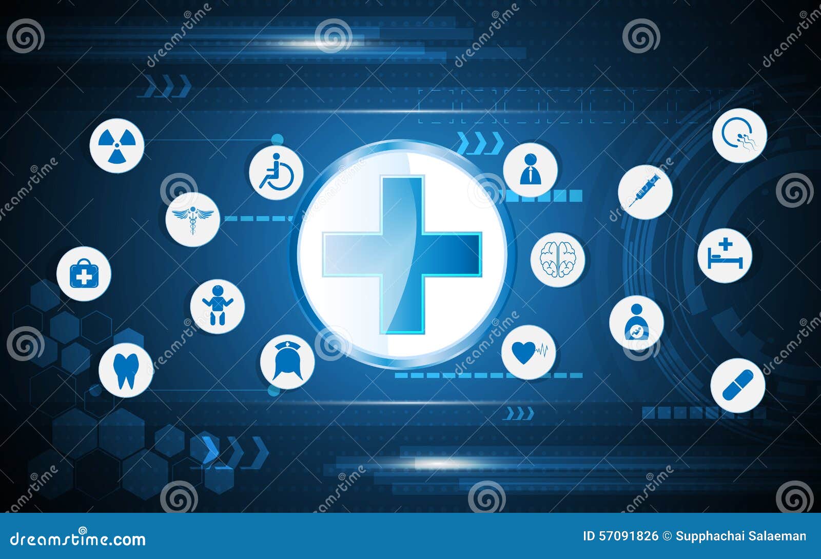 Vector Abstract Health Care and Technology Concept Background Stock ...