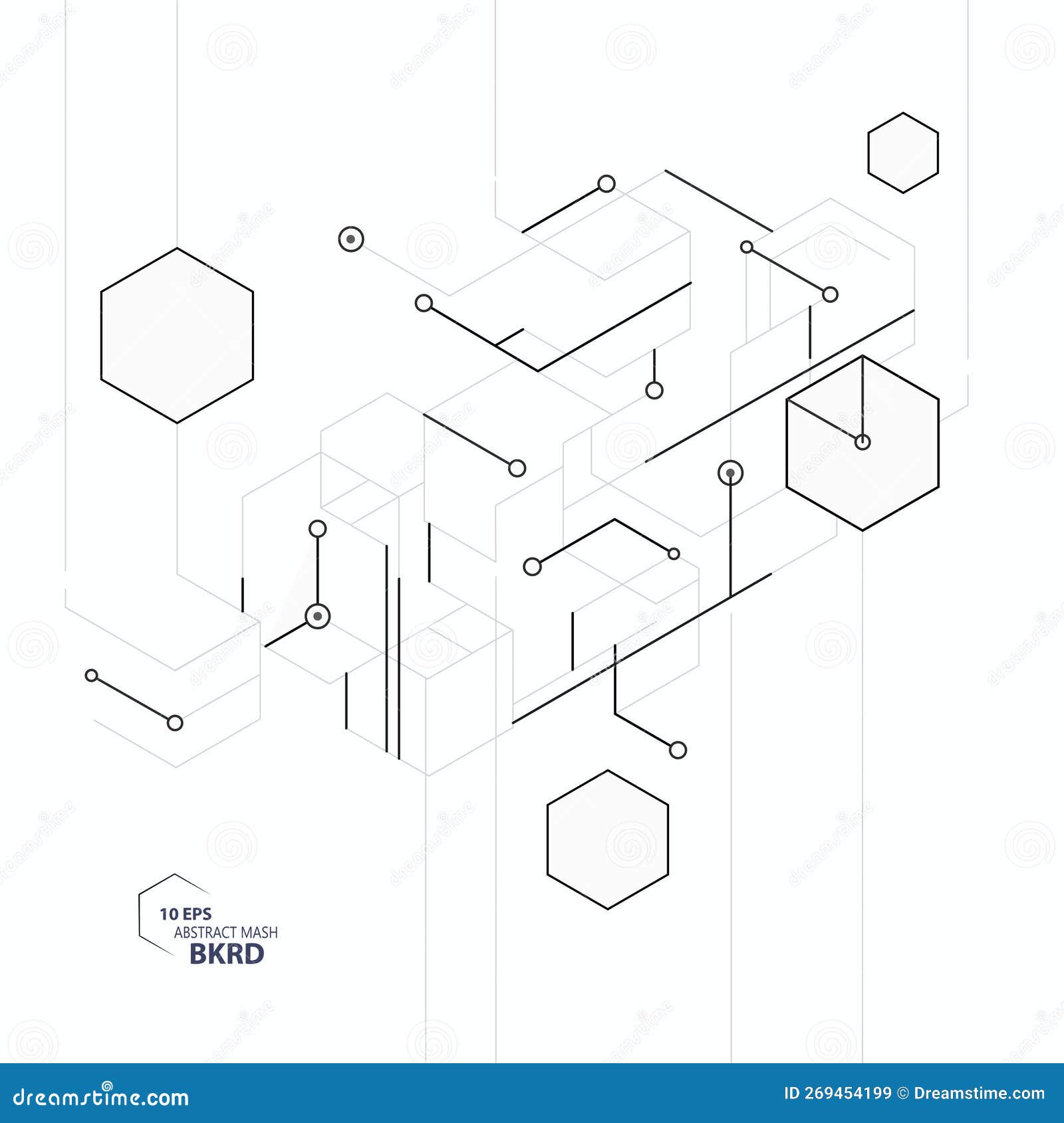 Vector Abstract Hexagon Background. Connect Abstract Shapes Design ...