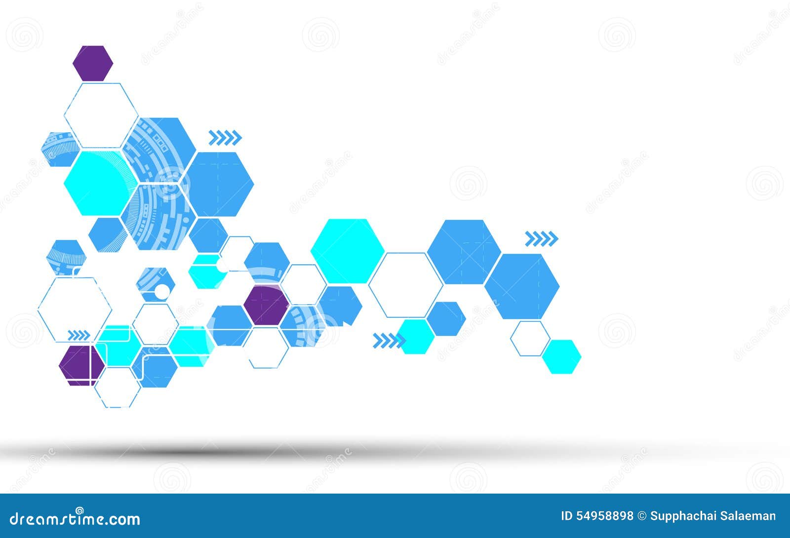 Vector Abstract Hexagon Technology Concept White Background Stock ...