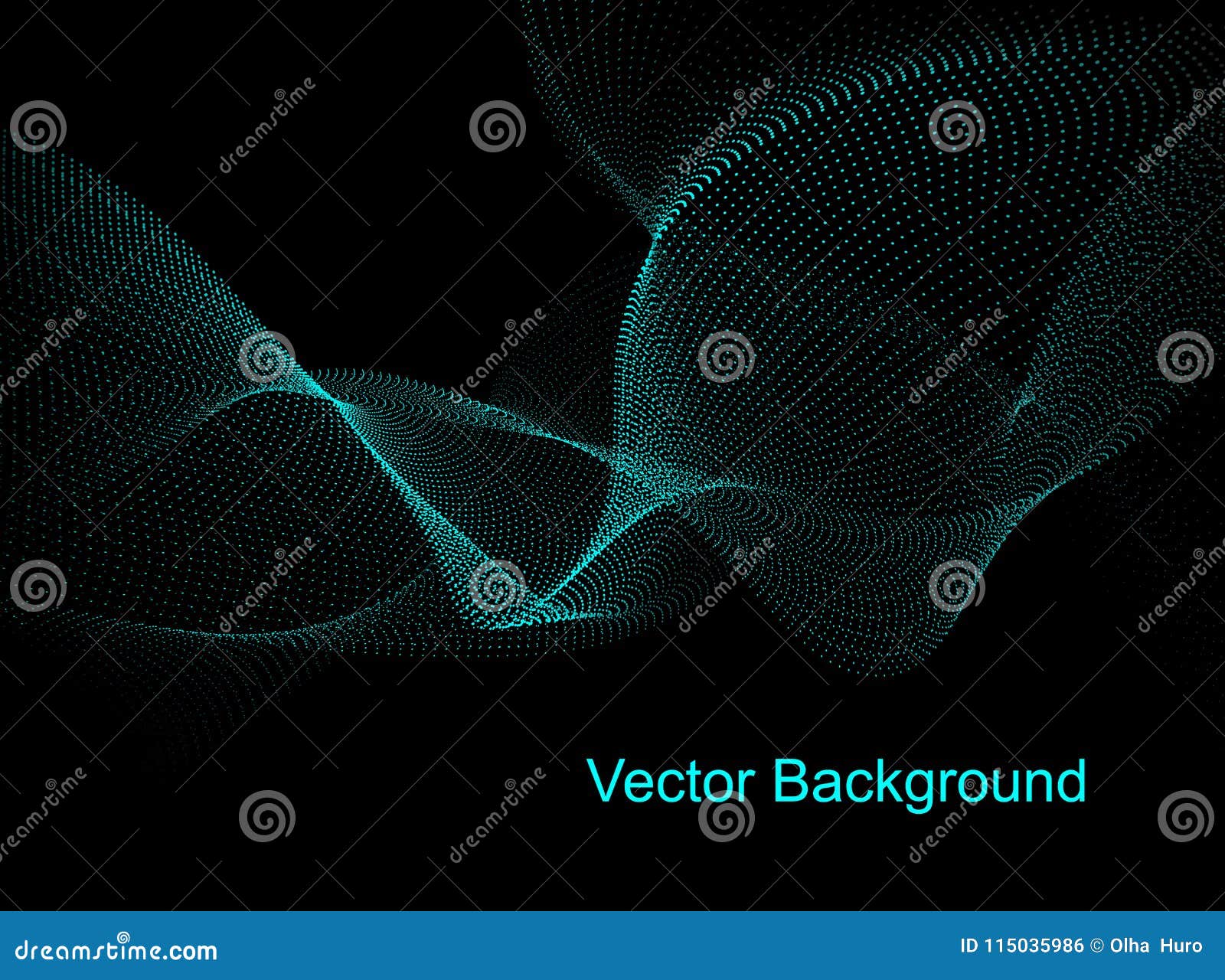 Vector Abstract Hi-tech Background. Blue Particle Waves Stock Vector ...