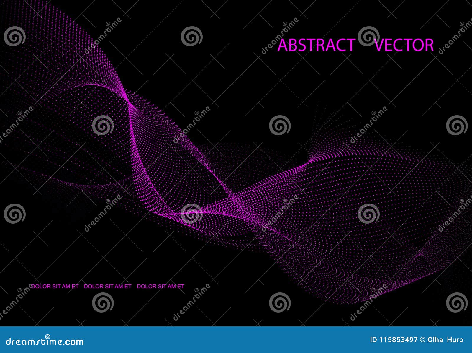 Vector Abstract Hi-tech Background. Purple Particle Waves Stock Vector ...
