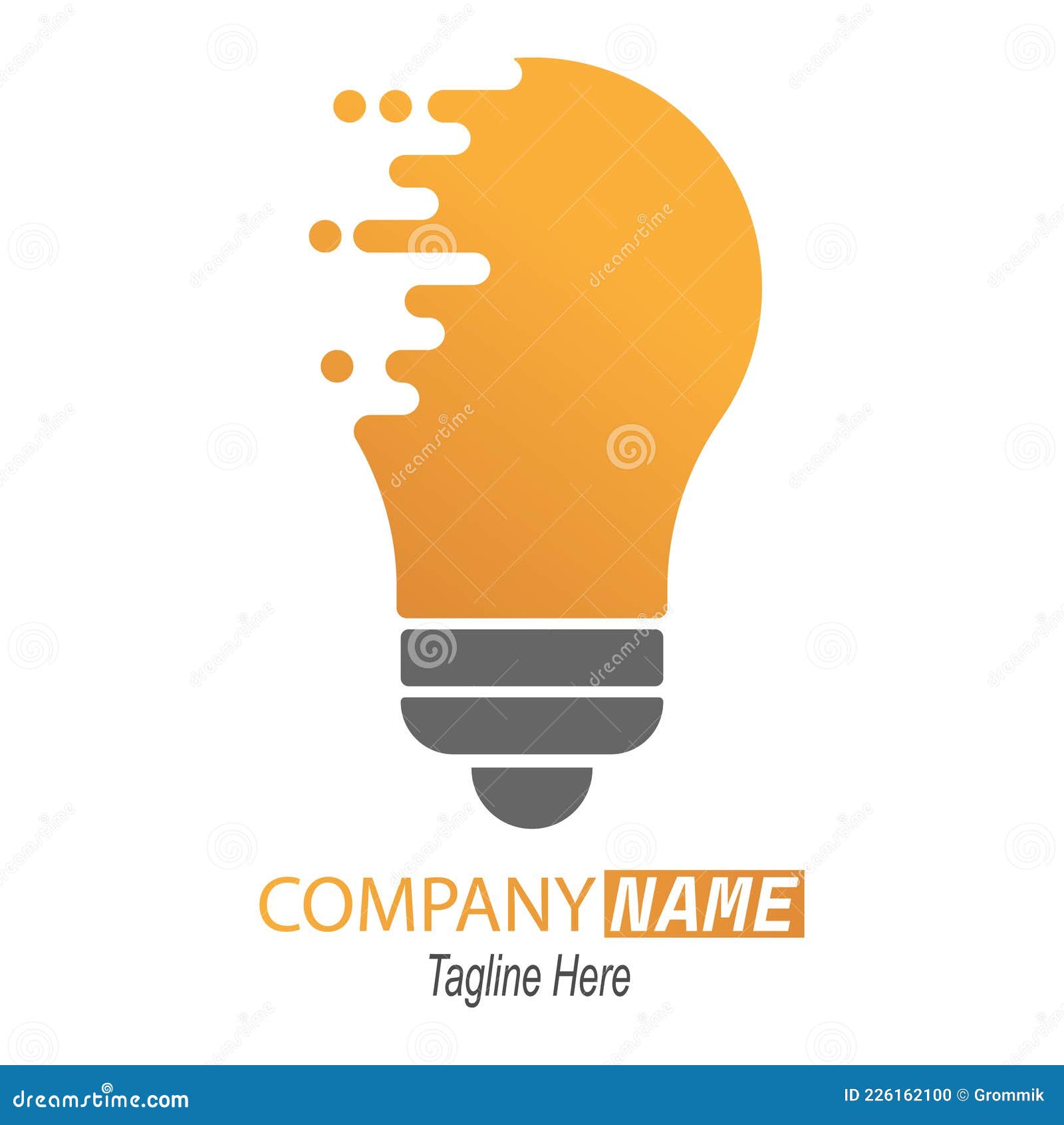 Vector Abstract Icon with a Light Bulb for a Logo, Sticker or Brand ...