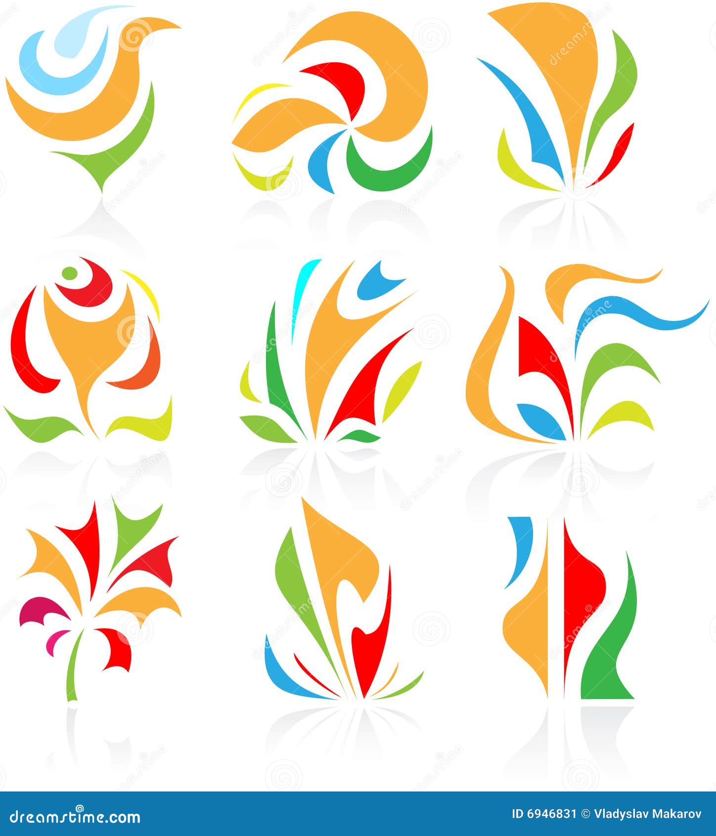 Vector abstract icons. stock vector. Illustration of orange - 6946831