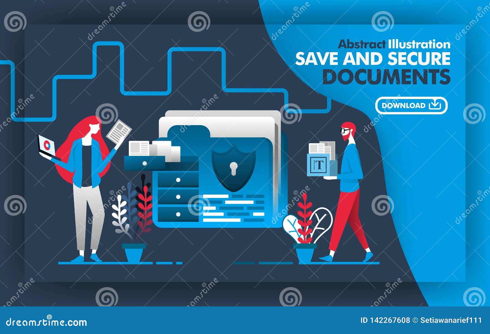 Vector Abstract Illustration .Blue and Gray Website Banner or Poster ...