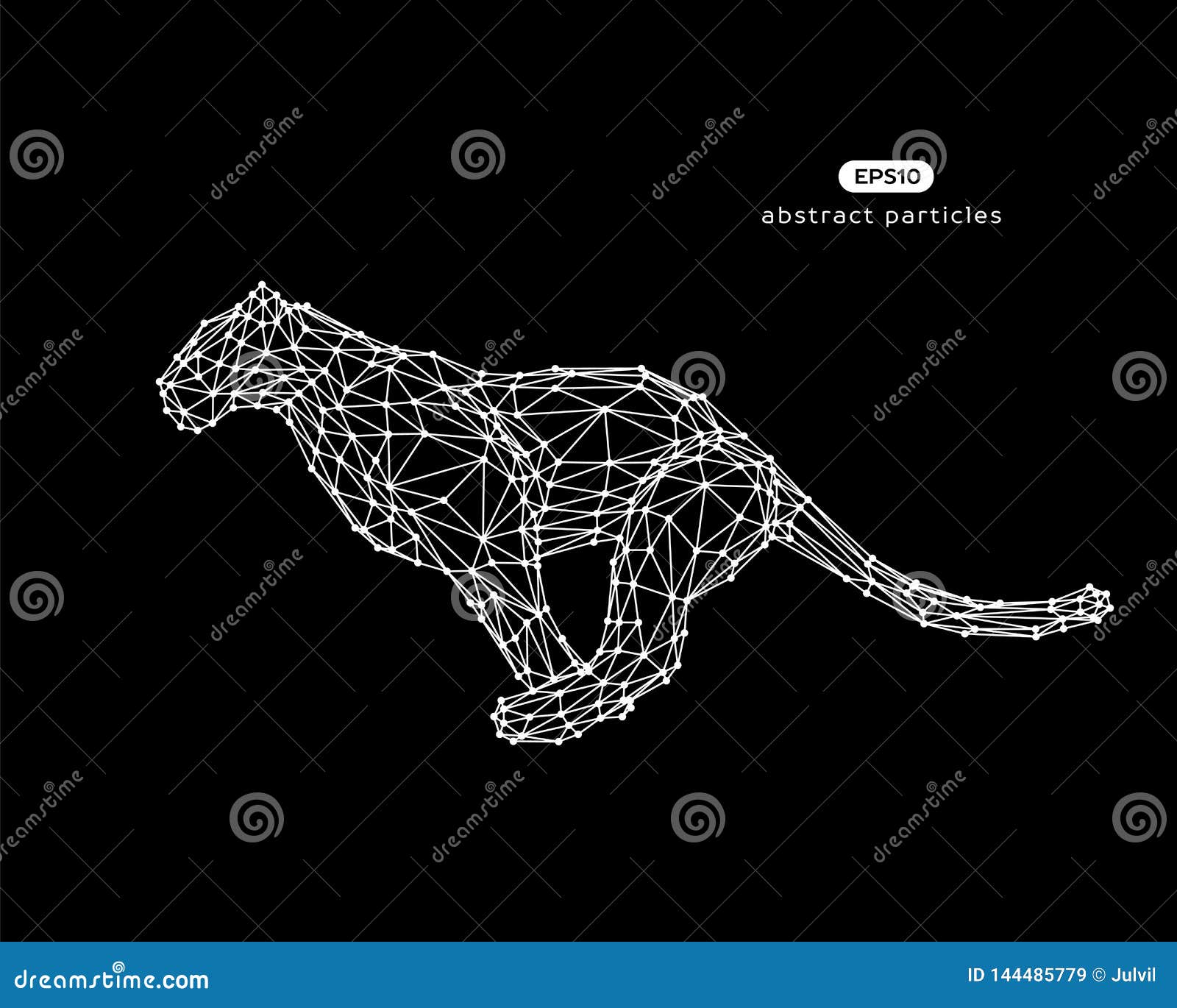 Vector Abstract Illustration of Jumping Puma Stock Vector ...