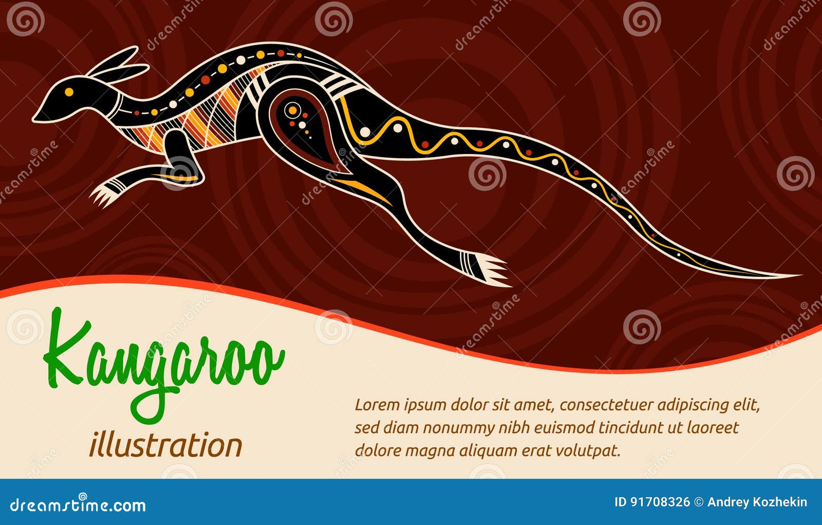 Vector Abstract Illustration. Kangaroo. Stock Vector - Illustration of ...