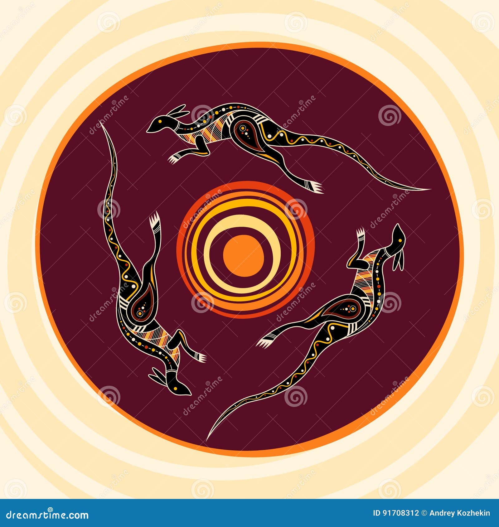 Vector Abstract Illustration. Kangaroos. Stock Vector - Illustration of ...