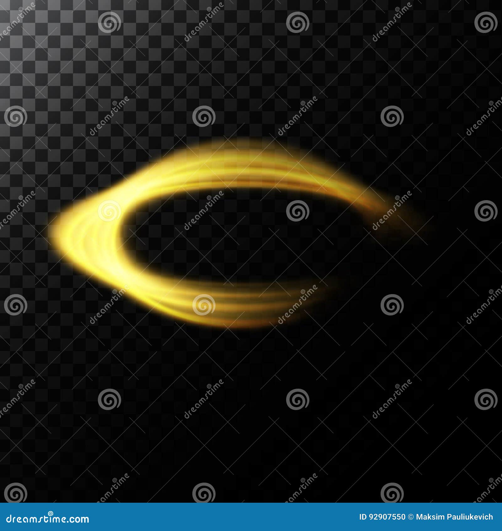 Vector Abstract Illustration of a Light Effect in the Shape of a Golden ...