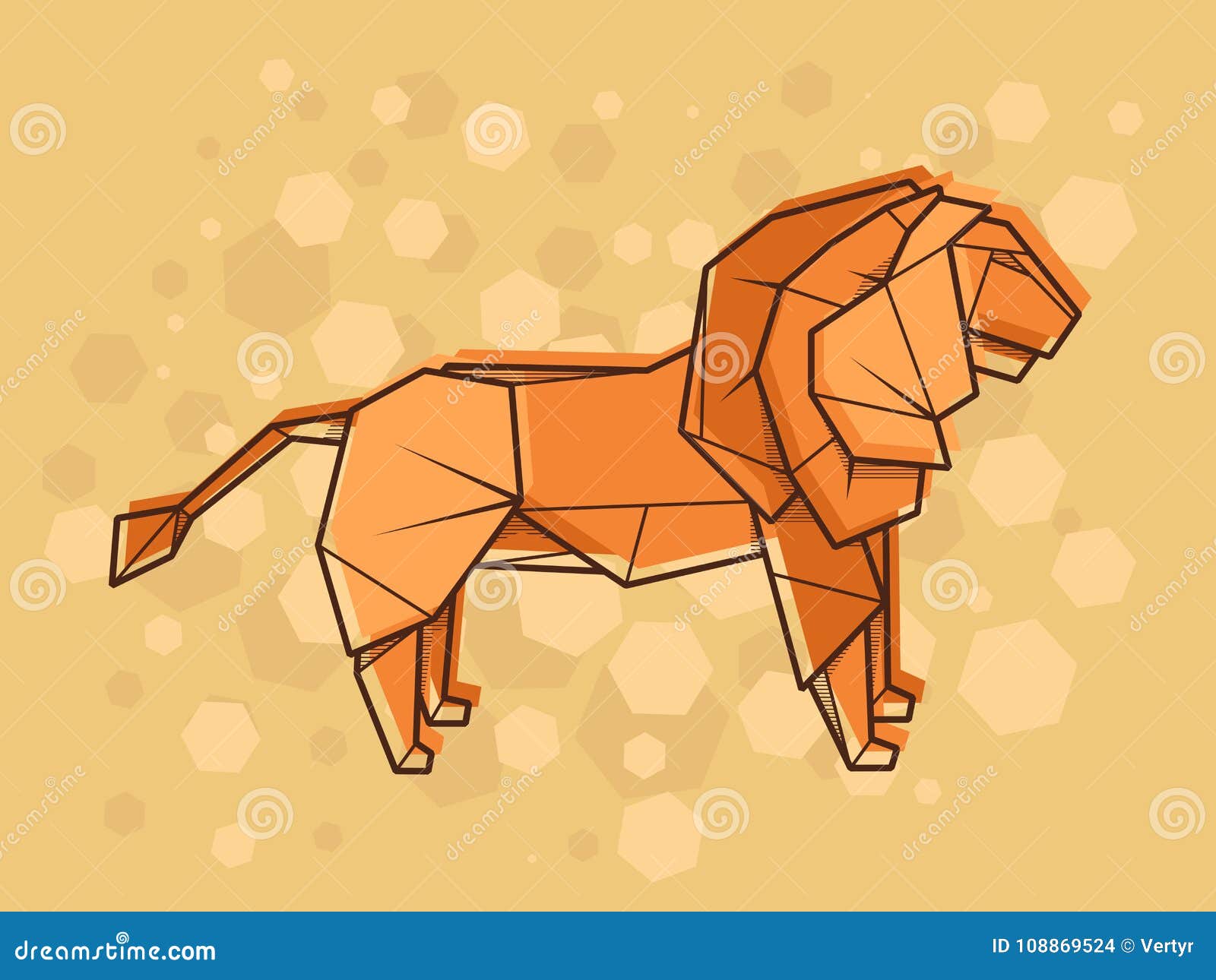Vector Abstract Illustration Lion. Stock Vector - Illustration of decor ...