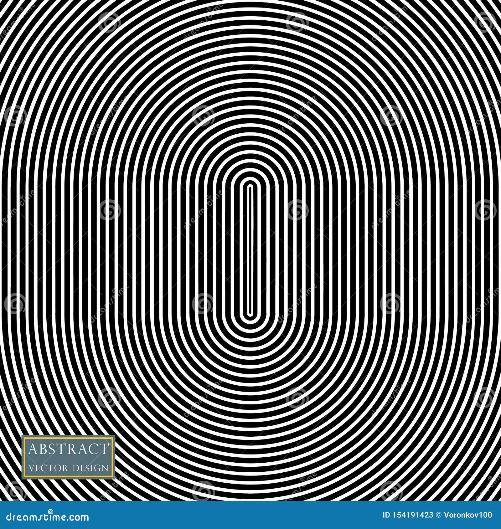 Vector Abstract Illustration of Radiating, Concentric Oval Circles ...