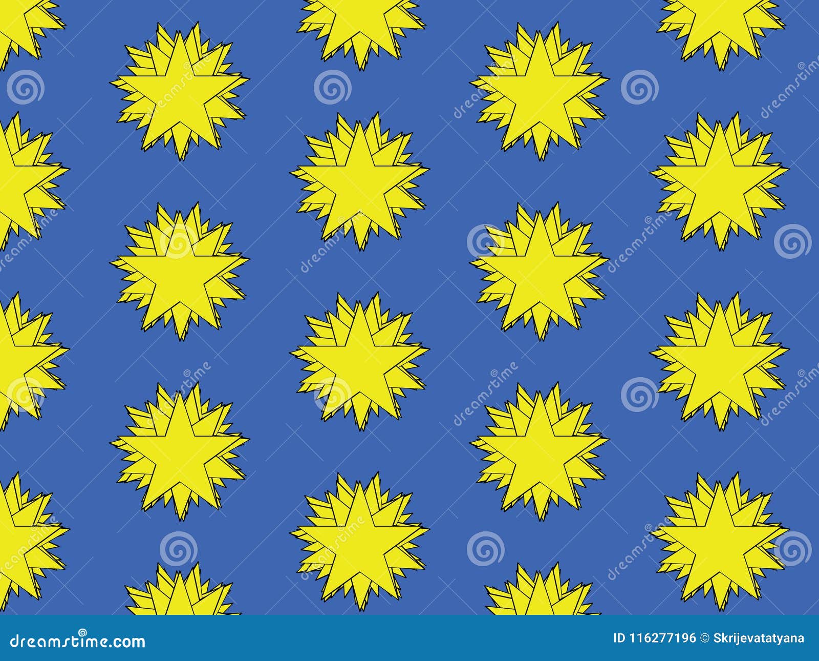 Vector Abstract Illustration of Stars Geometric Yellow Shape Pattern ...
