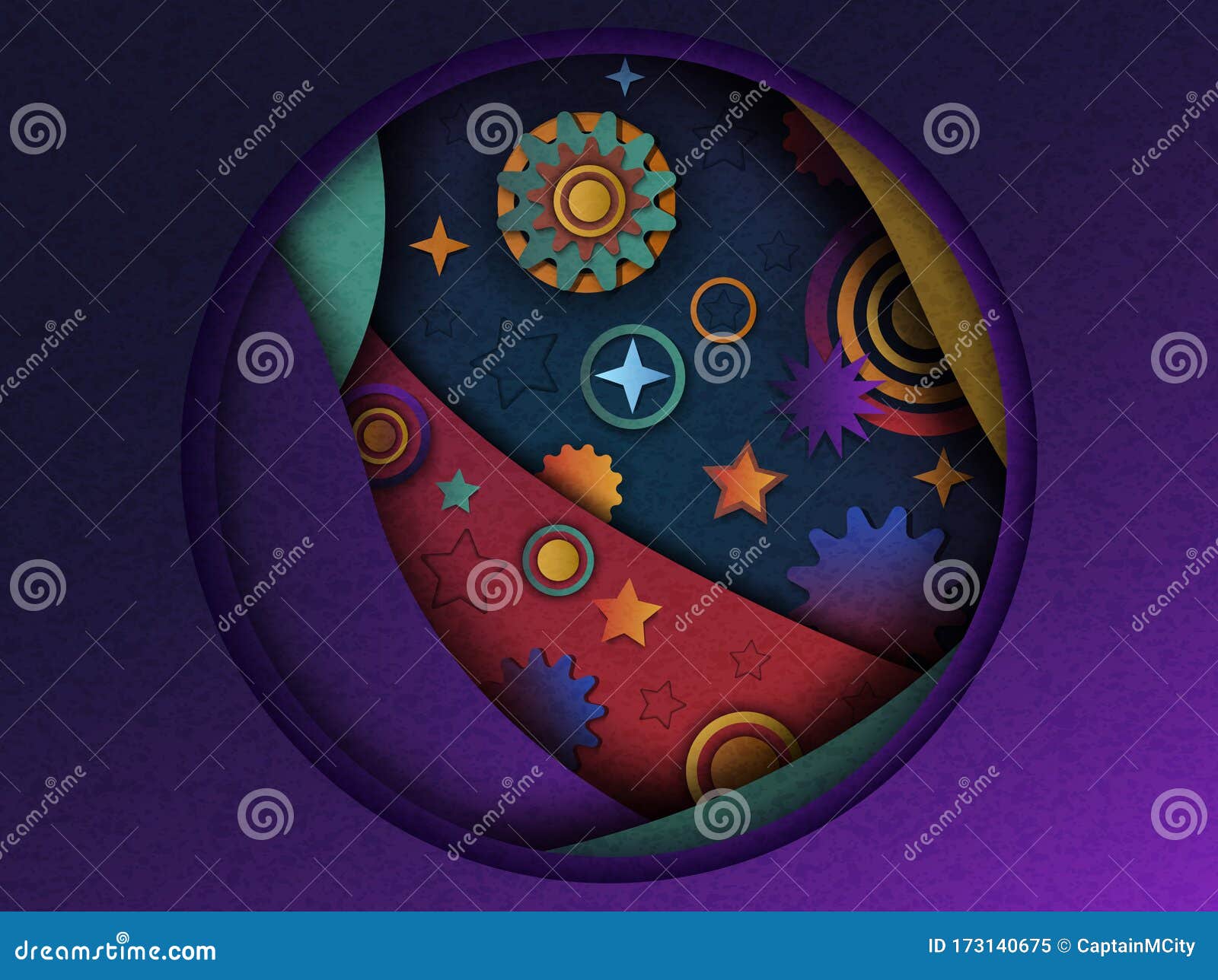 Vector Abstract Illustration on the Theme of Space Stock Vector ...