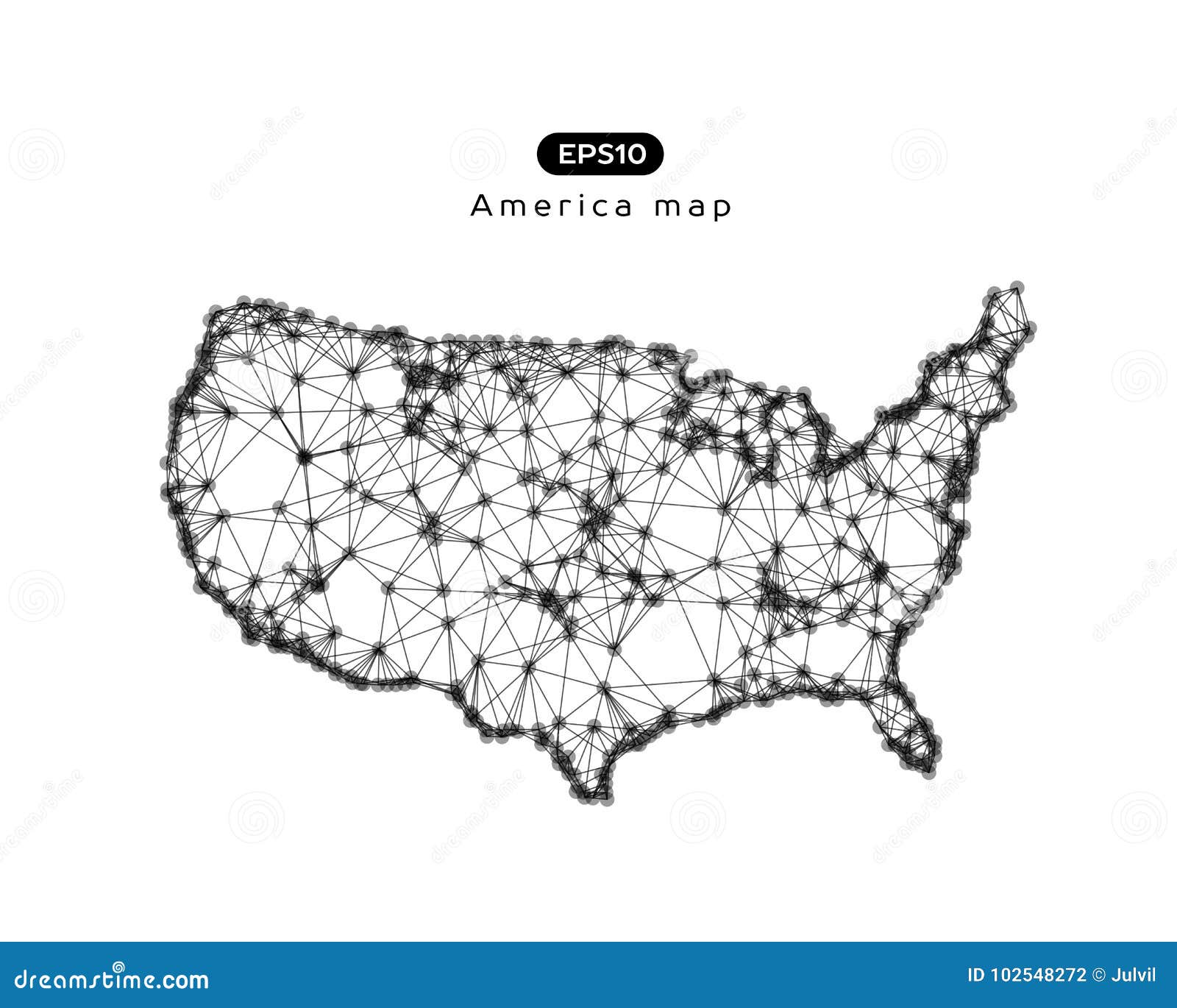Vector Abstract Illustration of USA Map. Stock Vector - Illustration of ...