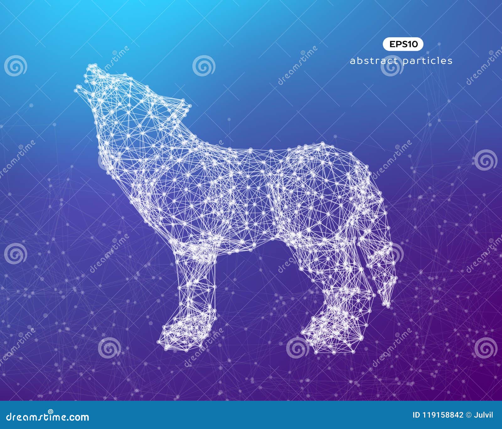 Vector Abstract Illustration of Wolf. Stock Vector - Illustration of ...