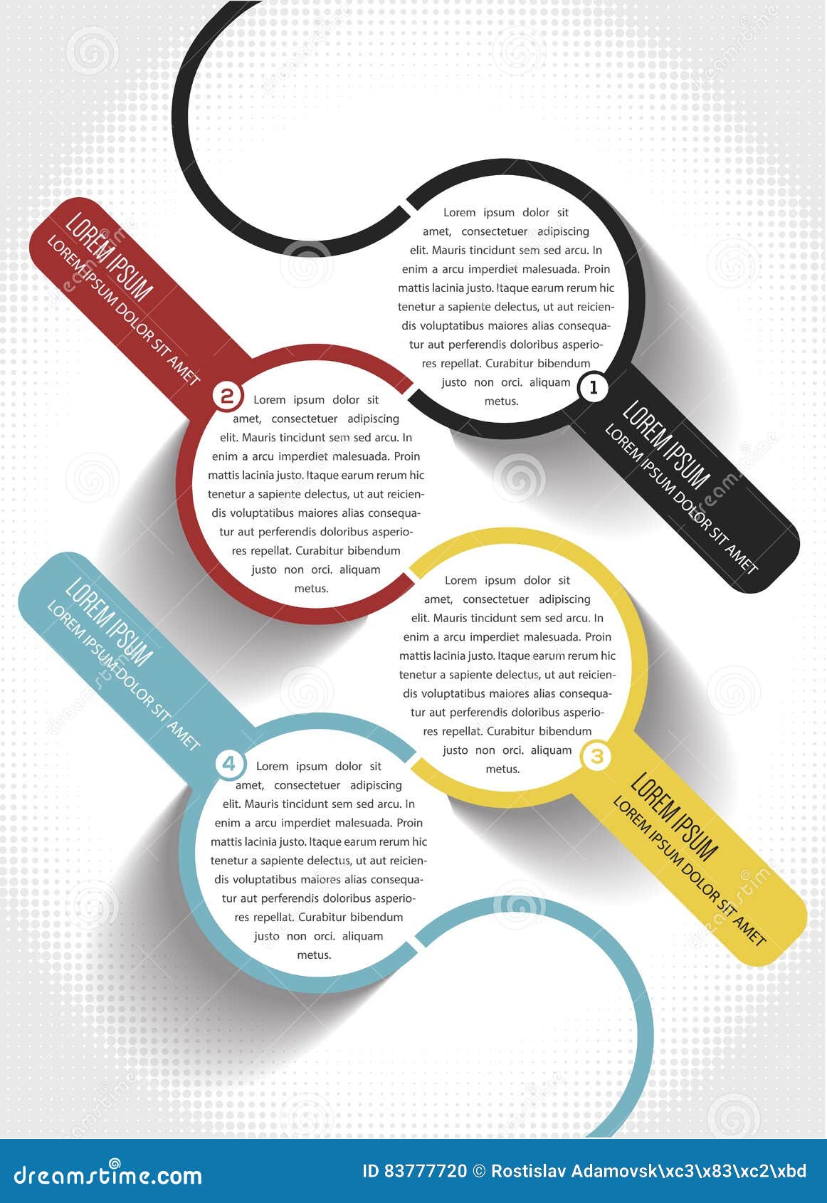 Vector Abstract Infographic Template with 1234 Steps Stock Vector ...