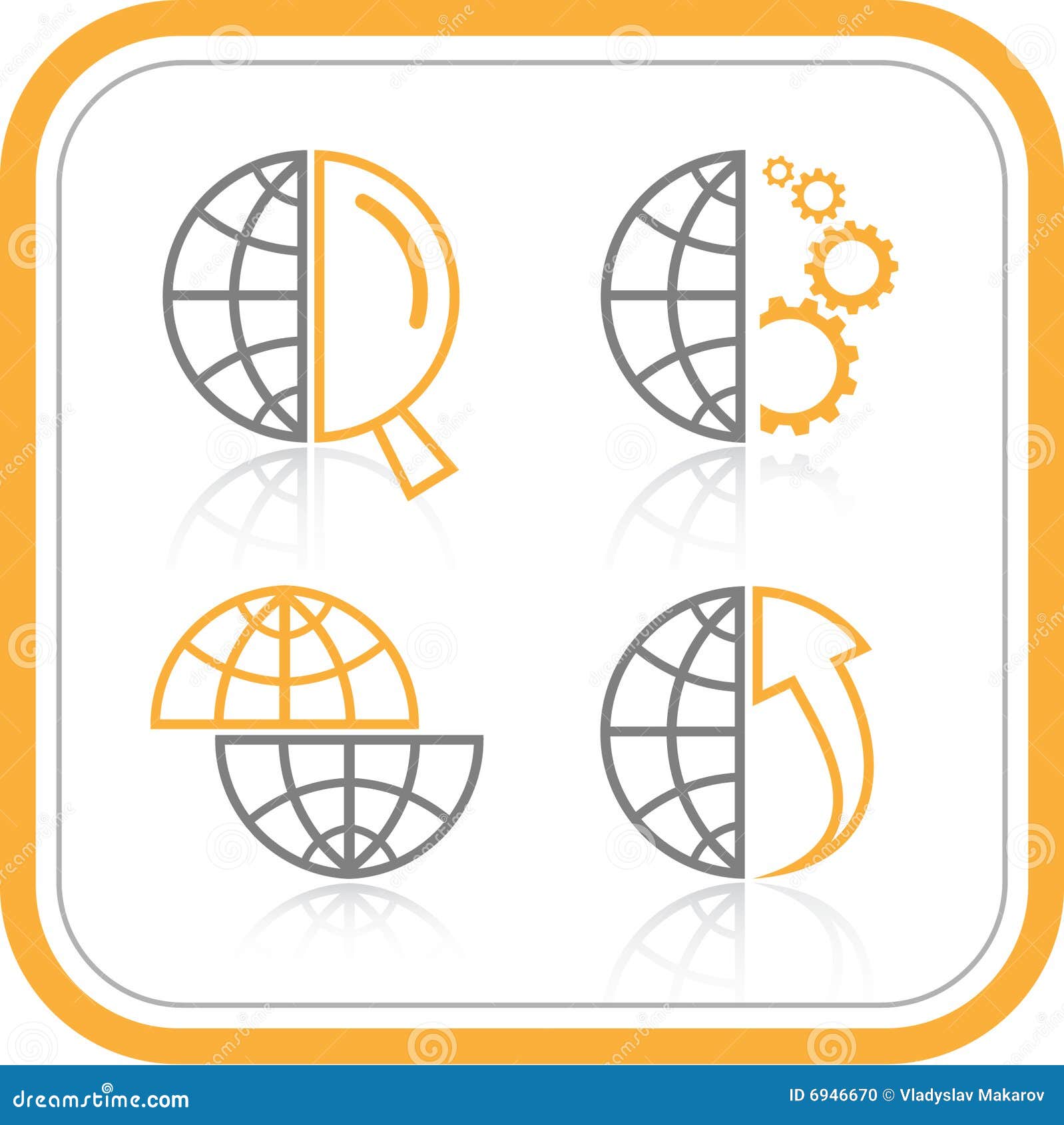 Vector Abstract Internet Icon Stock Vector - Illustration of globe ...