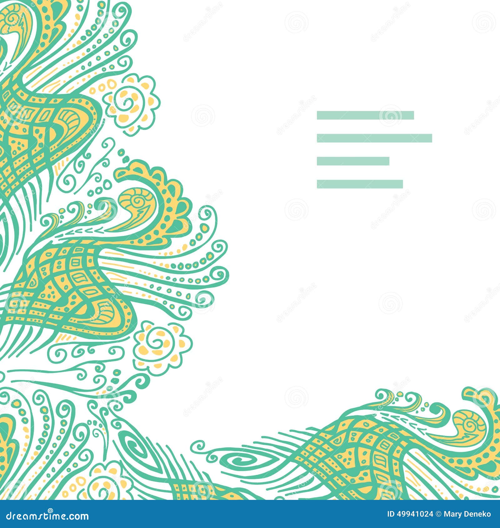 Vector Abstract Invitation Card with Green Abstract Wave. Stock Vector ...