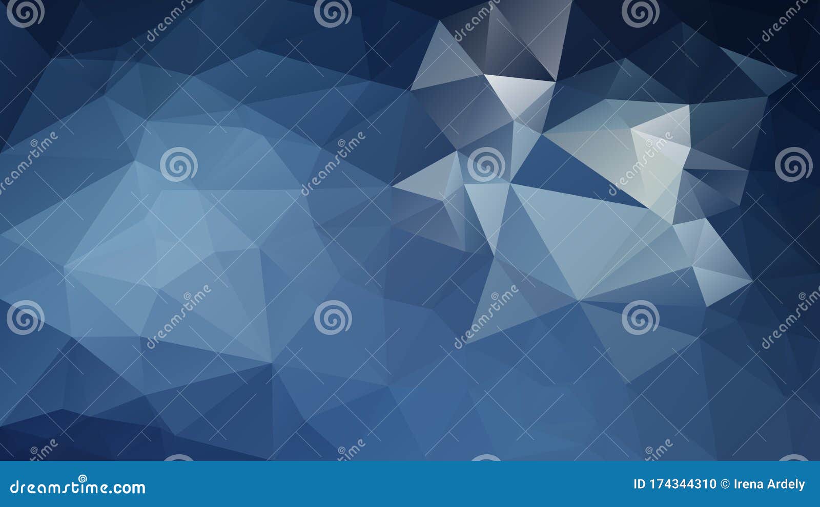 Vector Irregular Polygon Background - Triangle Low Poly Pattern - Blue ...