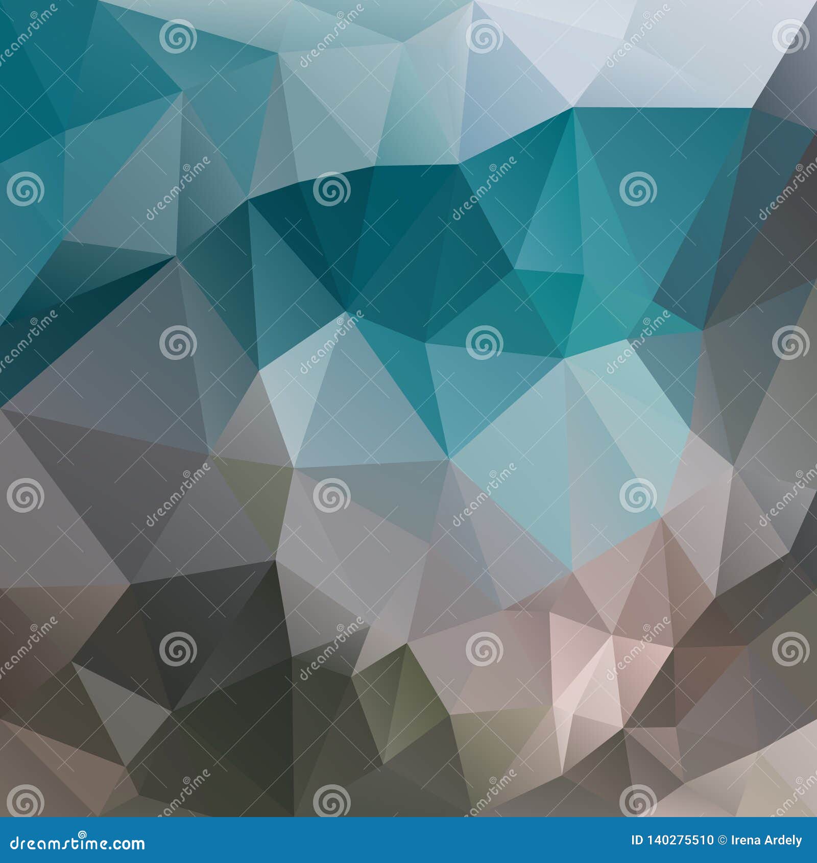 Vector Irregular Polygon Square Background - Triangle Low Poly Pattern - Turquoise Teal Blue ...