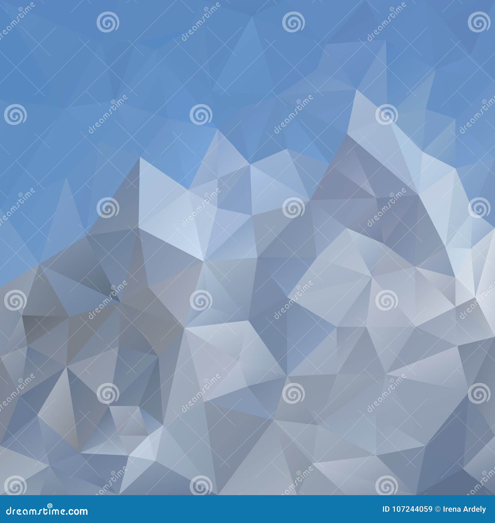 Triangle Low Poly Polygonal Background Blue Mountain Stock ...