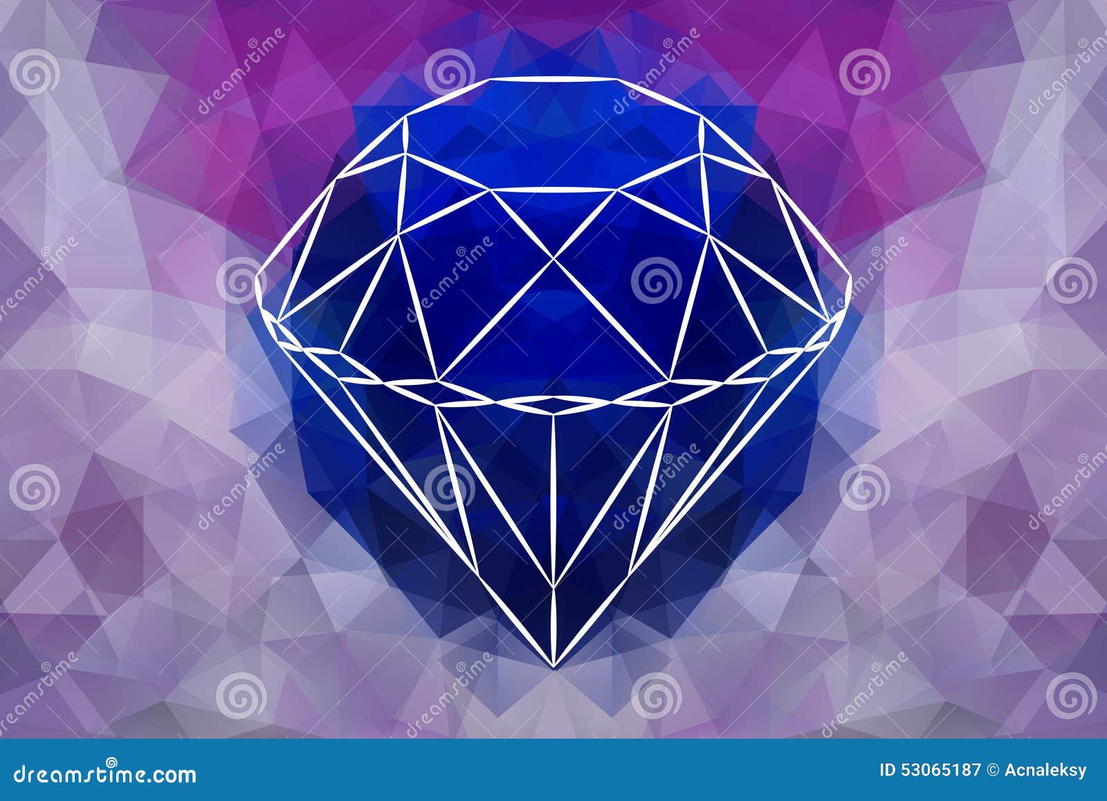 Vector Abstract Jewelry Diamond, Geometric Shape of Gemstone Stock ...