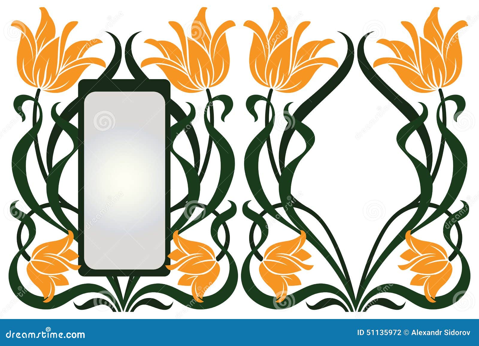 Vector Abstract Kader Van De Verbindende Installaties En De Bloemen ...