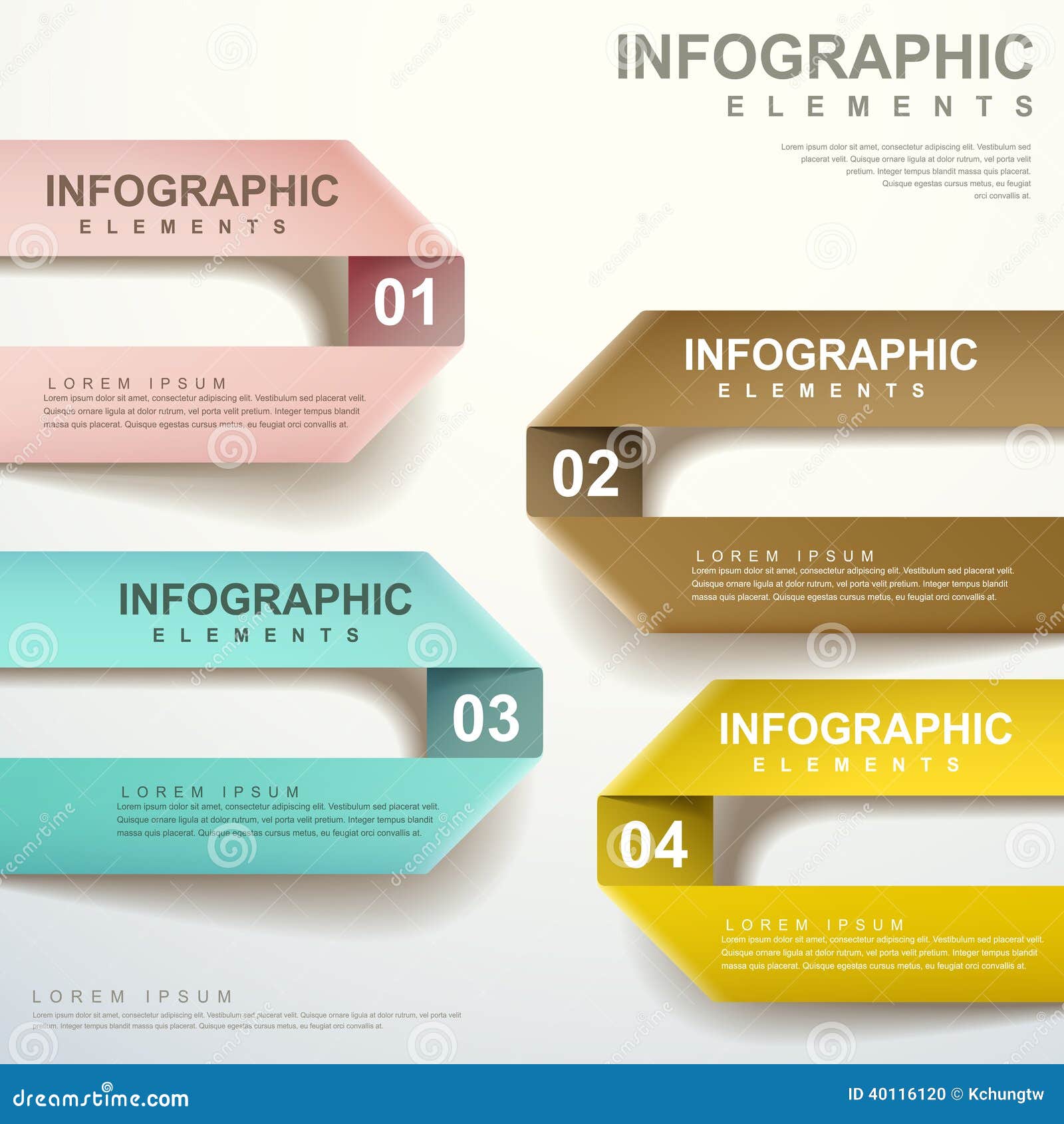 Vector Abstract Label Folding Infographic Elements Stock Vector ...