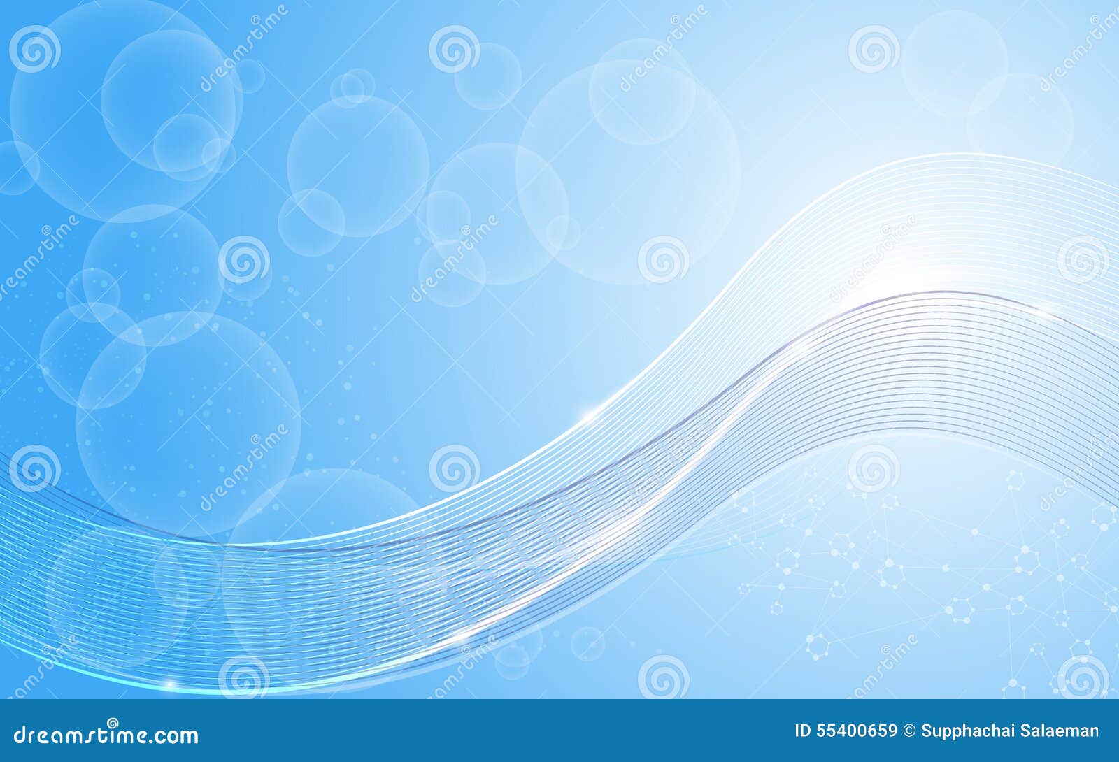 Vector Abstract Line and Bubble Blue Background Stock Vector ...
