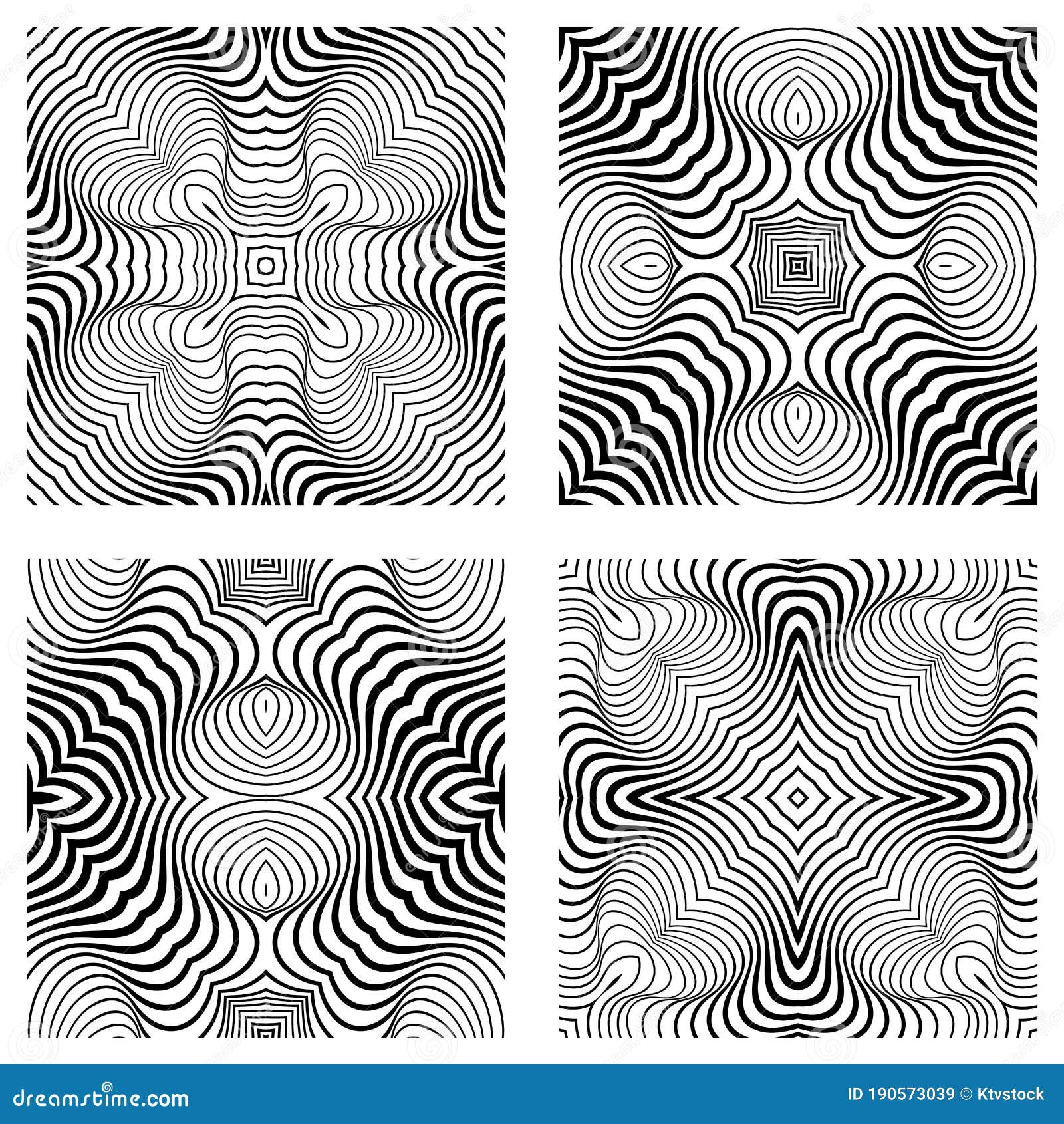 Vector Abstract Line Patterns Set. Stock Vector - Illustration of ...