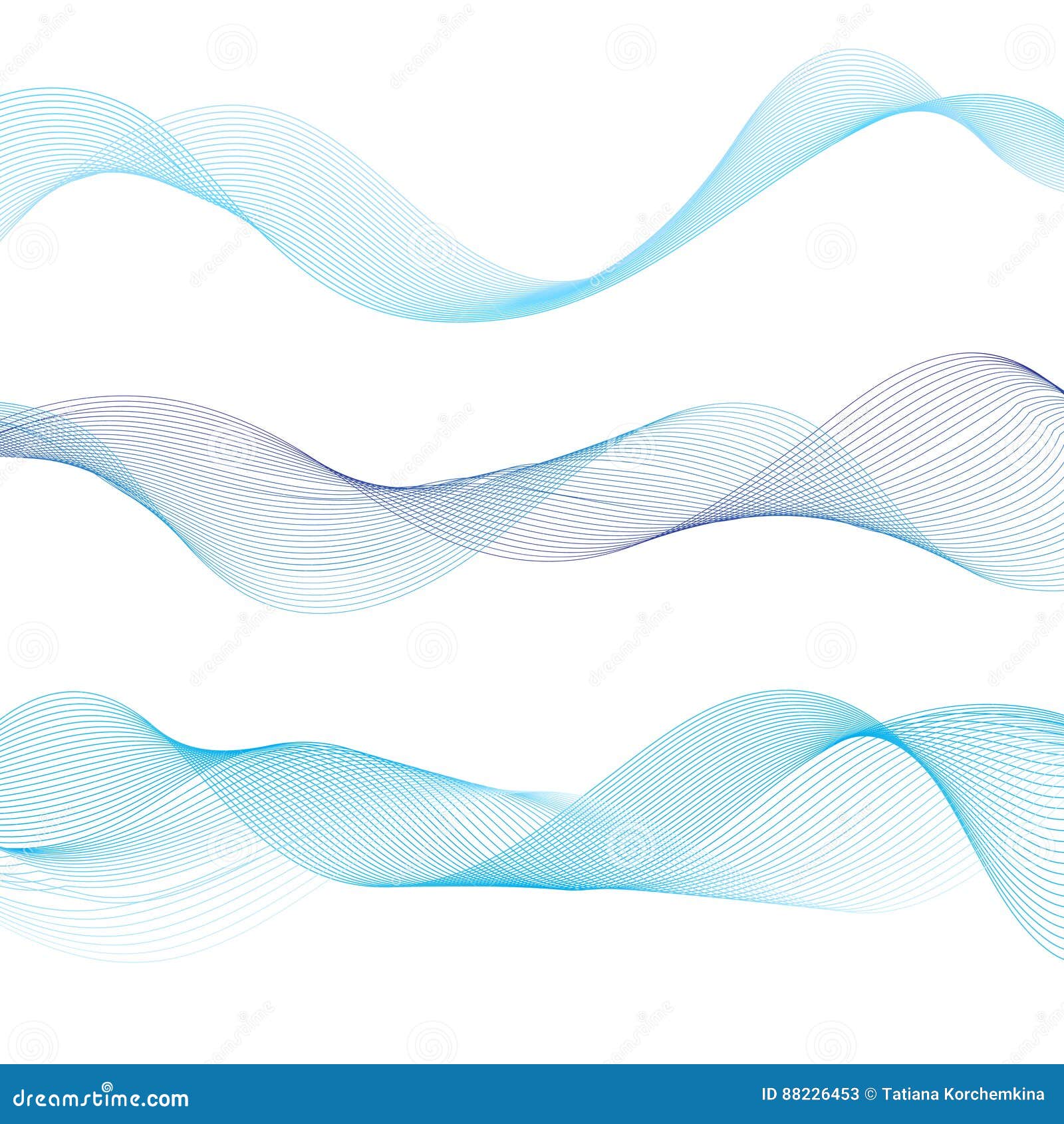 Vector Abstract Linear Waves Stock Vector - Illustration of outline ...