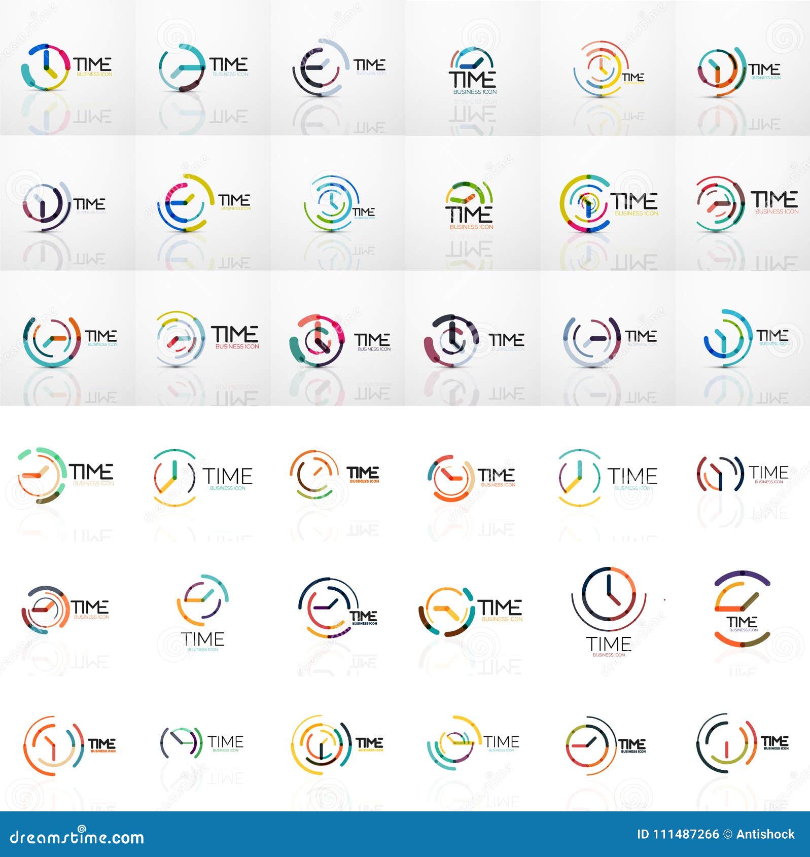 Vector Abstract Logo Idea, Time Concept or Clock Business Icon ...