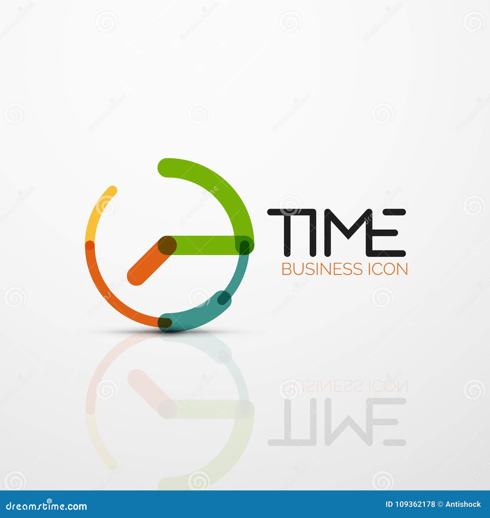 Vector Abstract Logo Idea, Time Concept or Clock Business Icon Stock ...