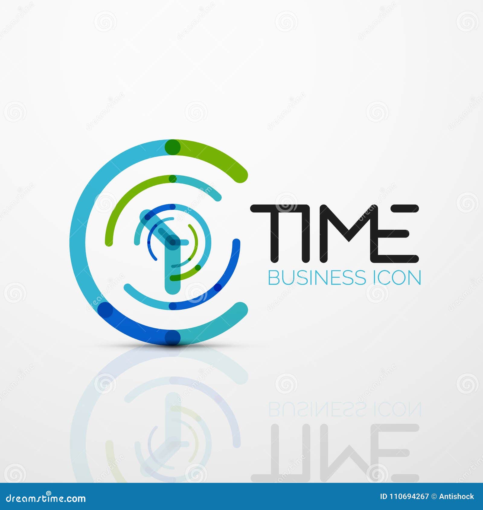 Vector Abstract Logo Idea, Time Concept or Clock Business Icon Stock ...
