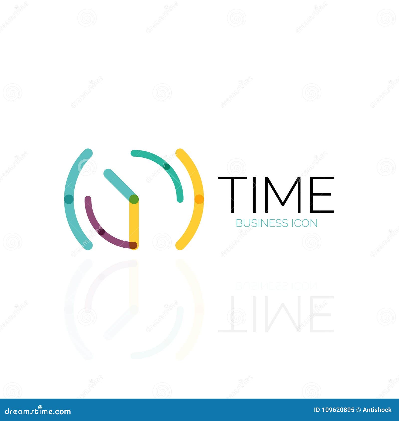 Vector Abstract Logo Idea, Time Concept or Clock Business Icon ...