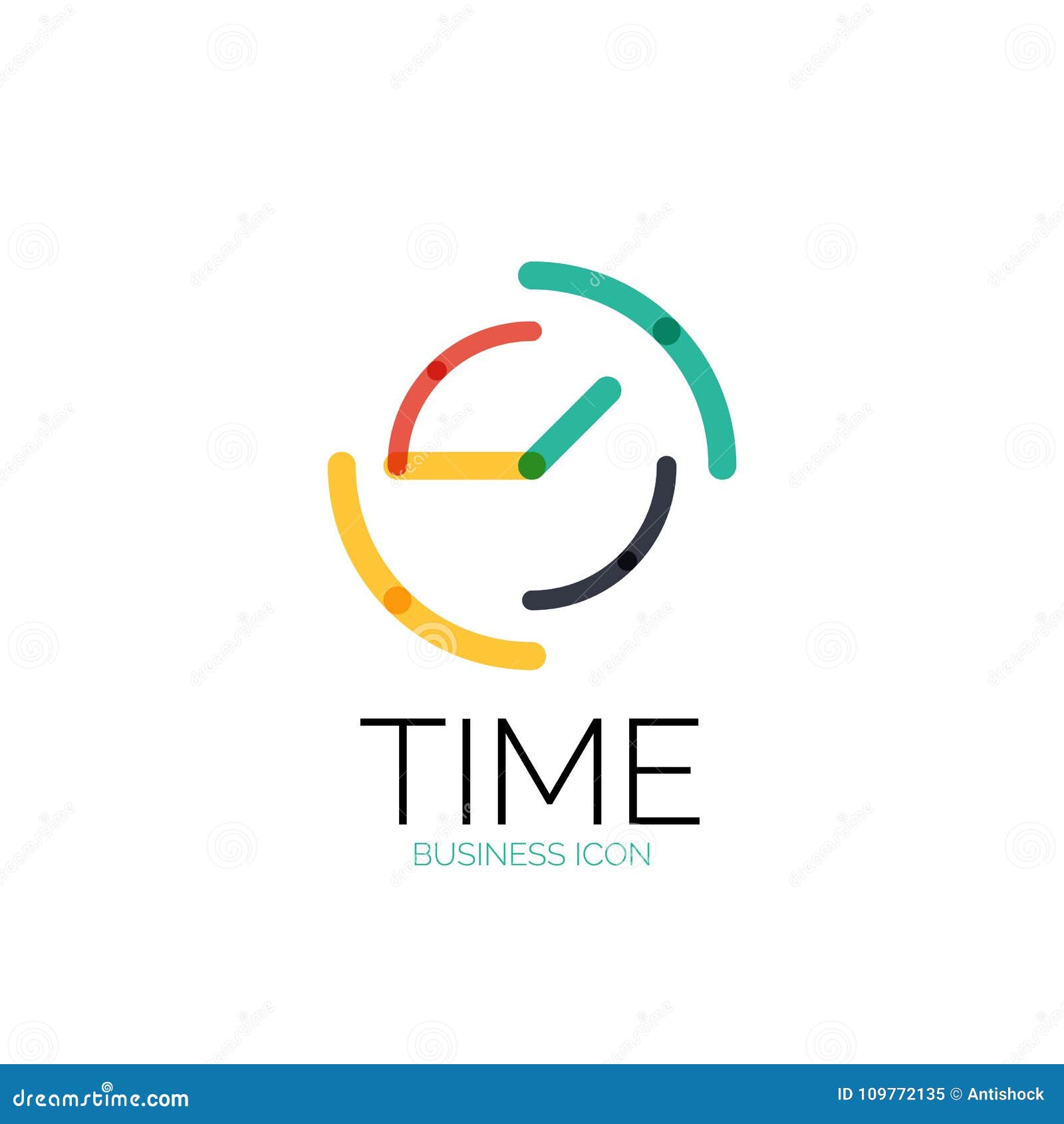 Vector Abstract Logo Idea, Time Concept or Clock Business Icon ...