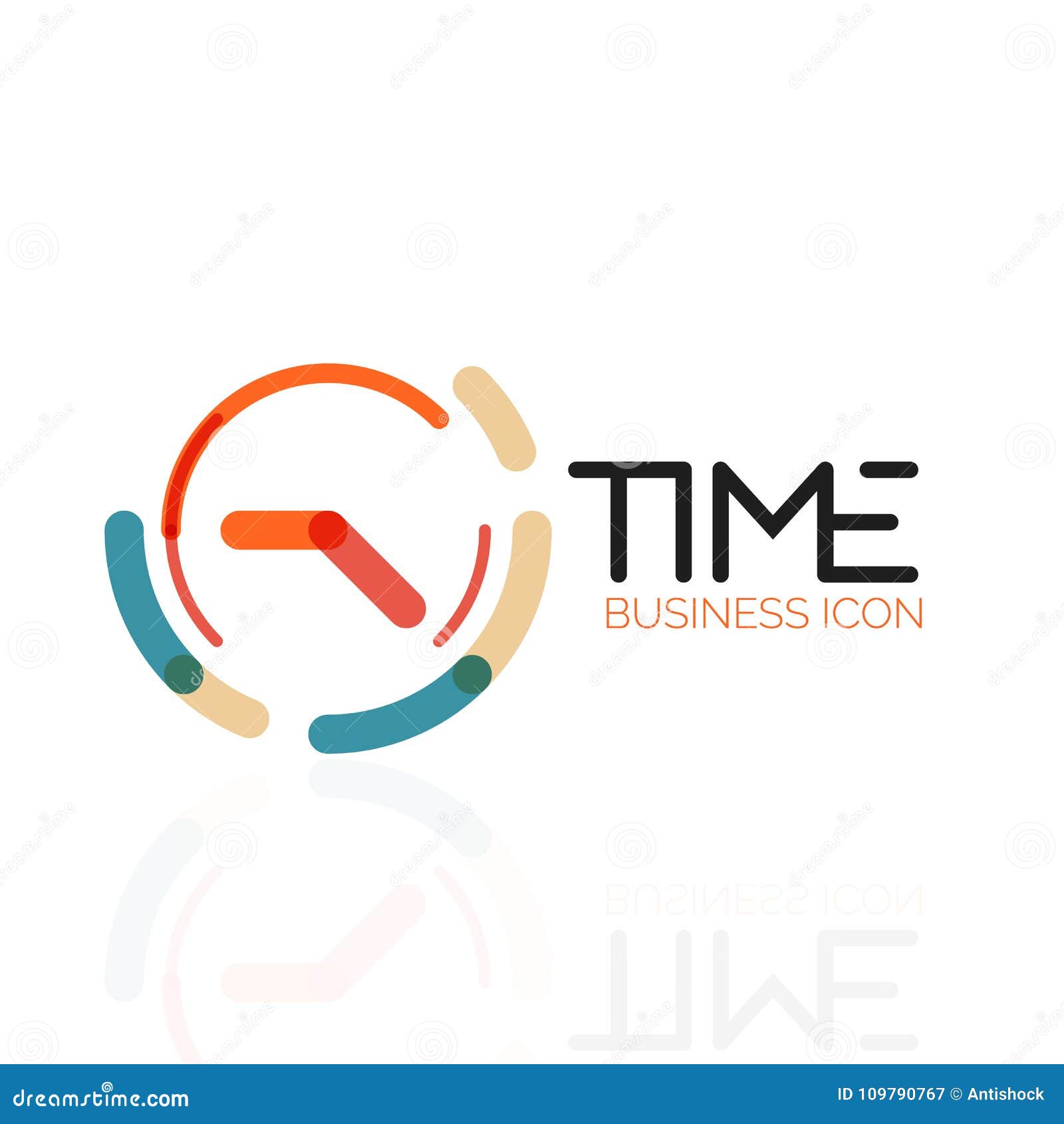 Vector Abstract Logo Idea, Time Concept or Clock Business Icon ...