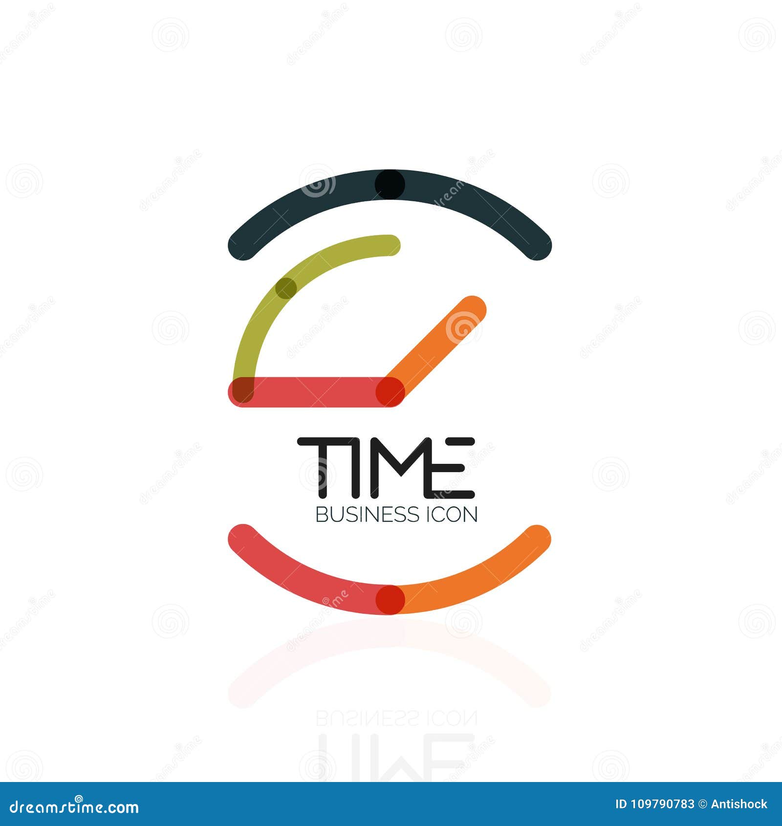 Vector Abstract Logo Idea, Time Concept or Clock Business Icon ...