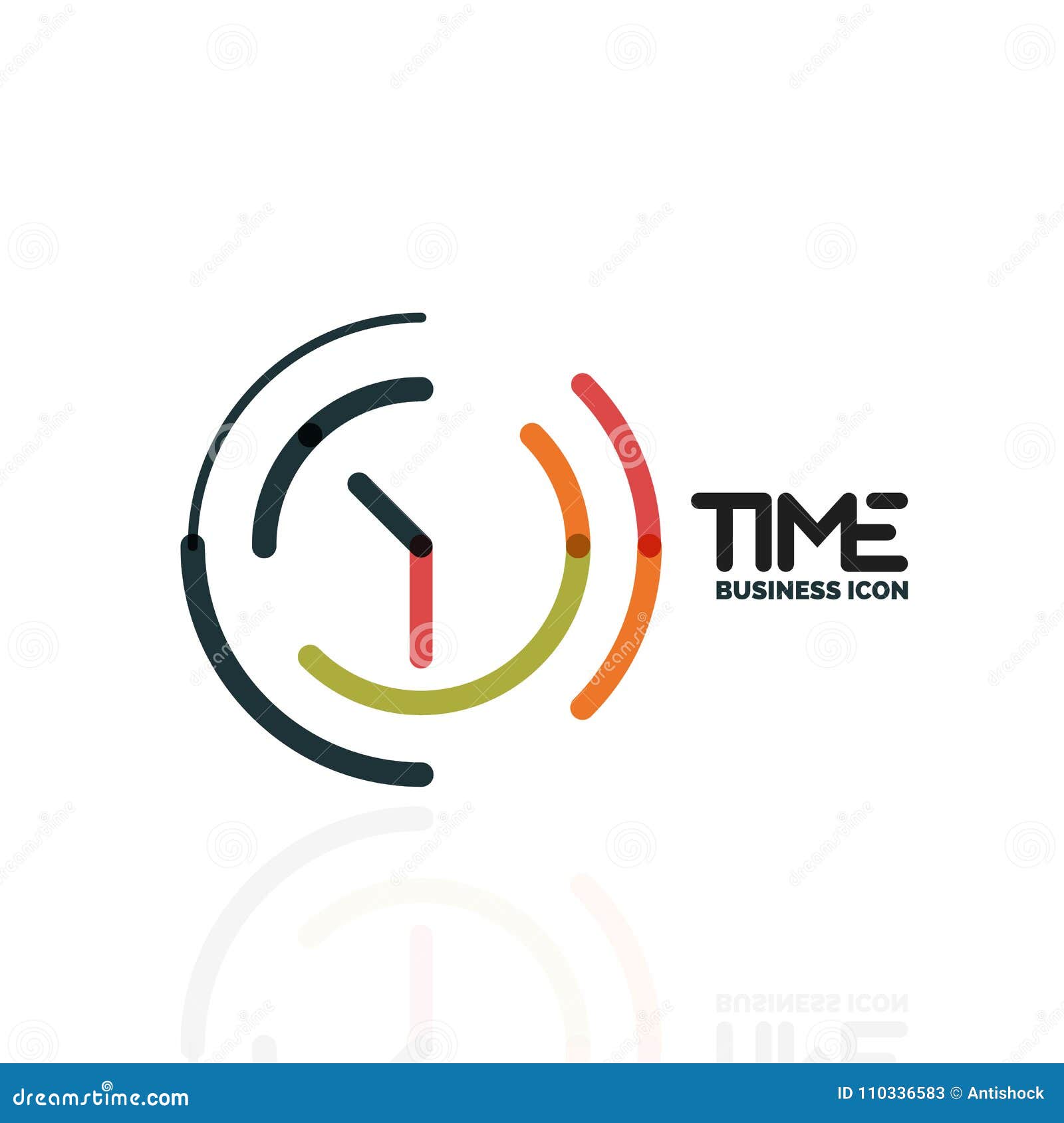 Vector Abstract Logo Idea, Time Concept or Clock Business Icon ...