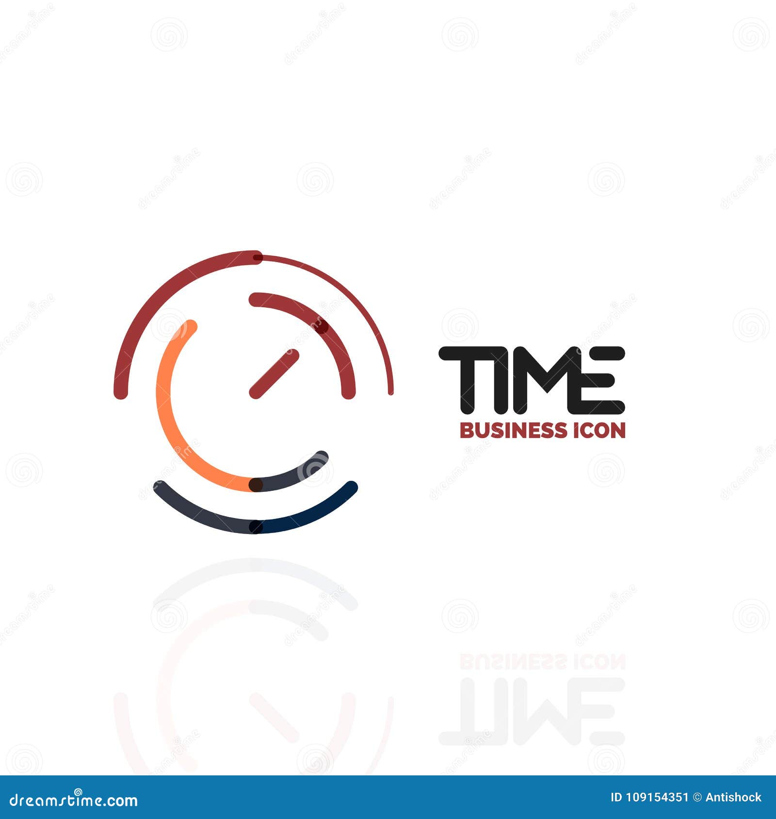Vector Abstract Logo Idea, Time Concept or Clock Business Icon ...