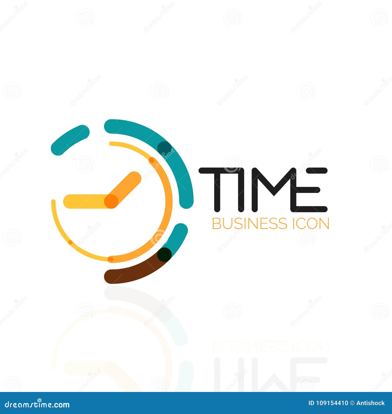 Vector Abstract Logo Idea, Time Concept or Clock Business Icon ...