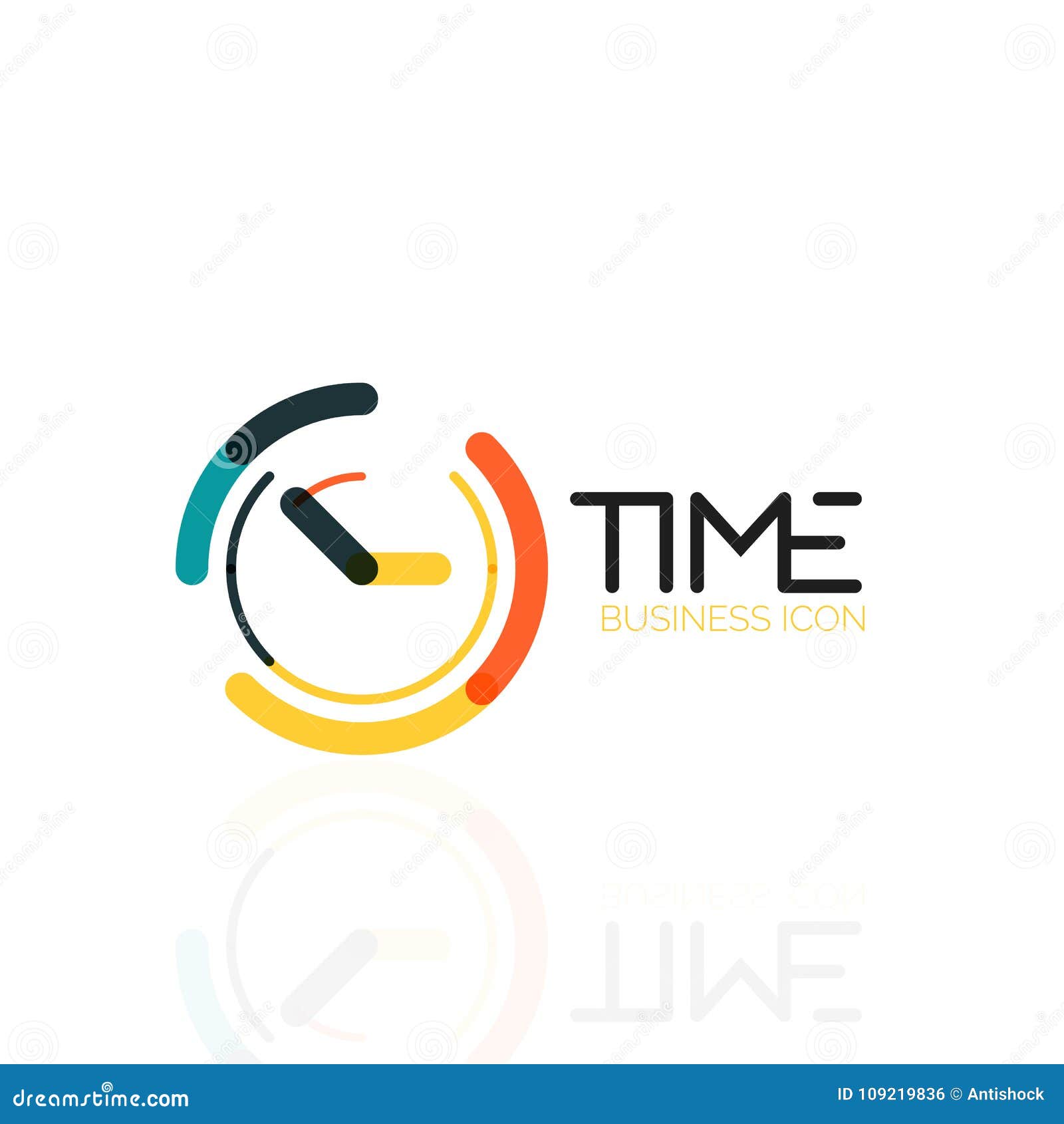 Vector Abstract Logo Idea, Time Concept or Clock Business Icon ...