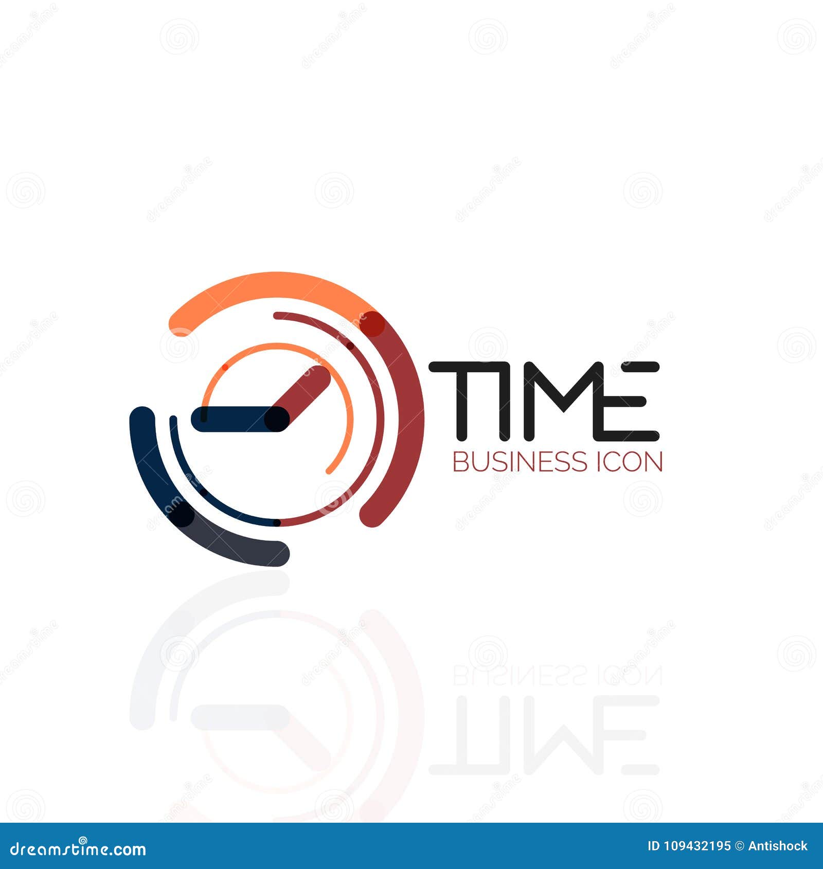 Vector Abstract Logo Idea, Time Concept or Clock Business Icon ...